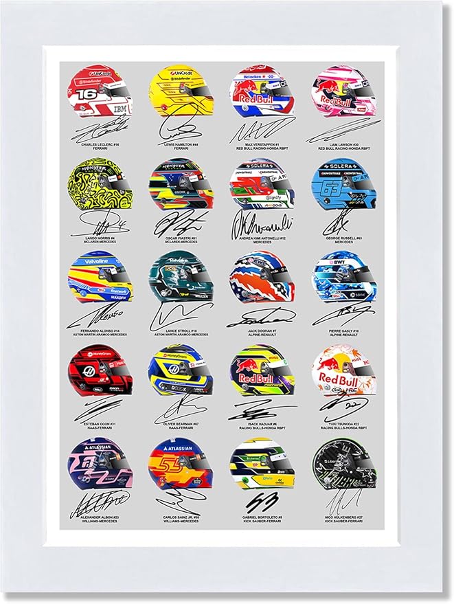 Formula One 2025 Season F1 All Drivers Signed Poster Print Picture ...
