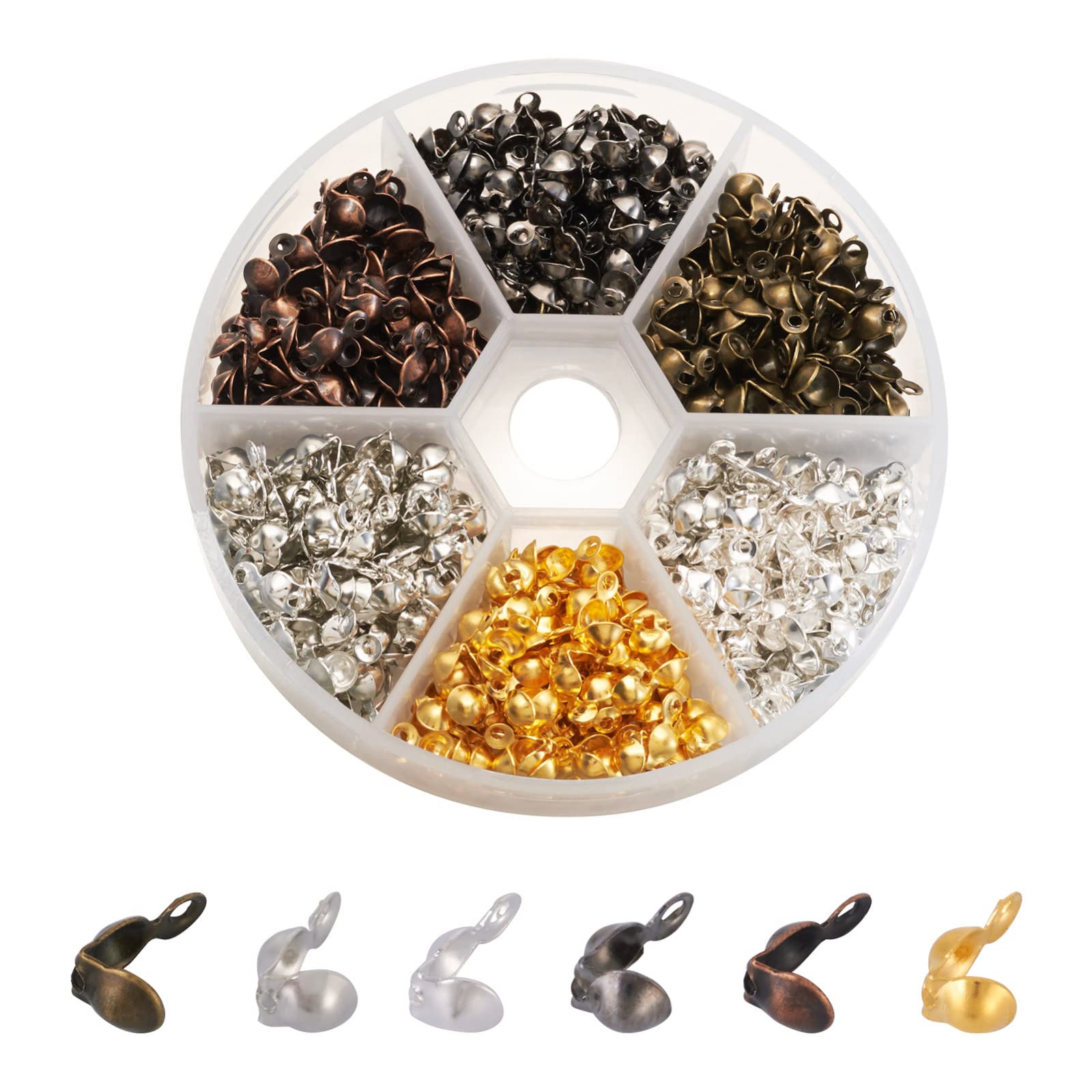 Amazon.com: Pandahall 1Box/700pcs Mixed Color Iron Open Bead Tips Knot ...