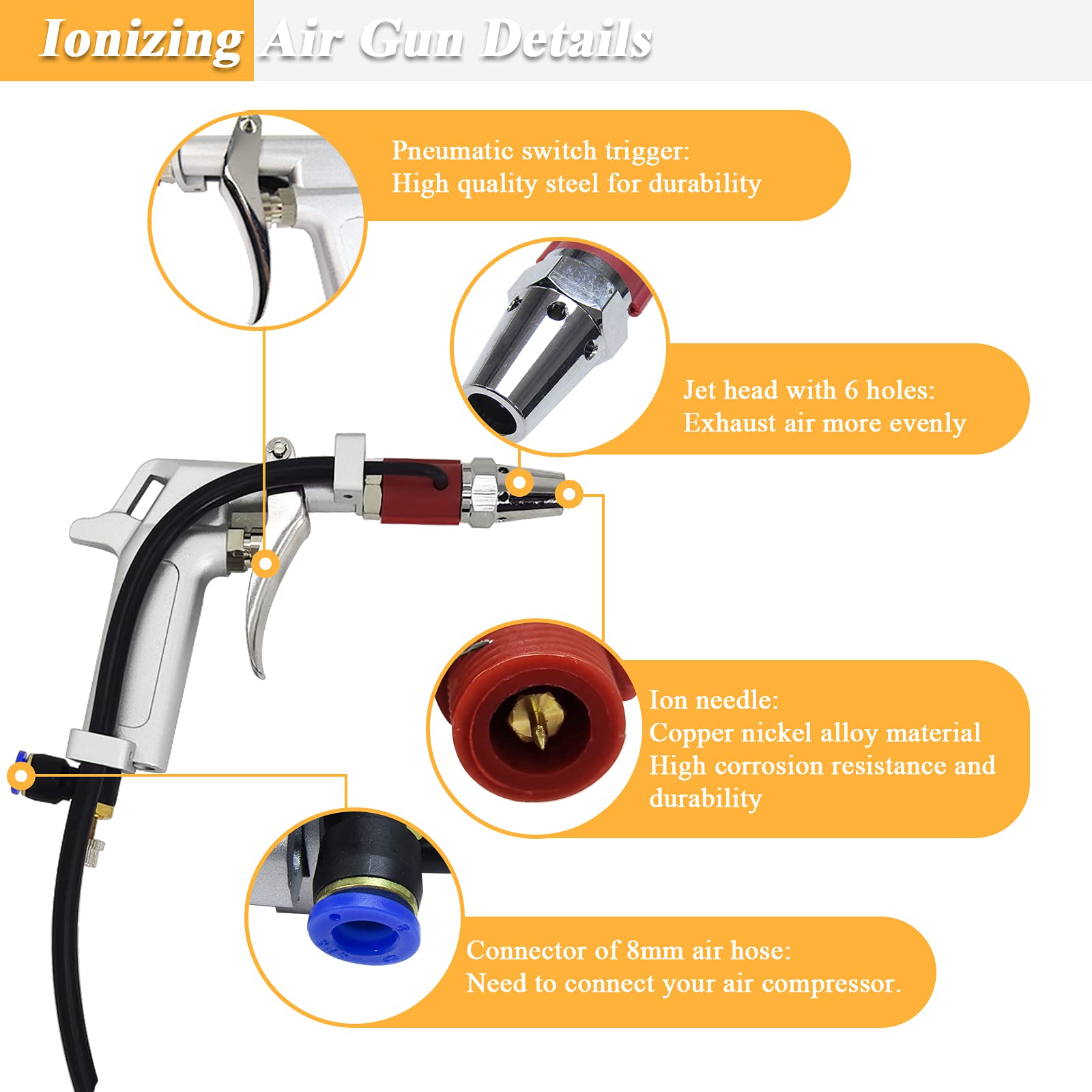 YUCHENGTECH Ionizing Air Gun Anti Static Gun Anti Static Air Gun Static ...