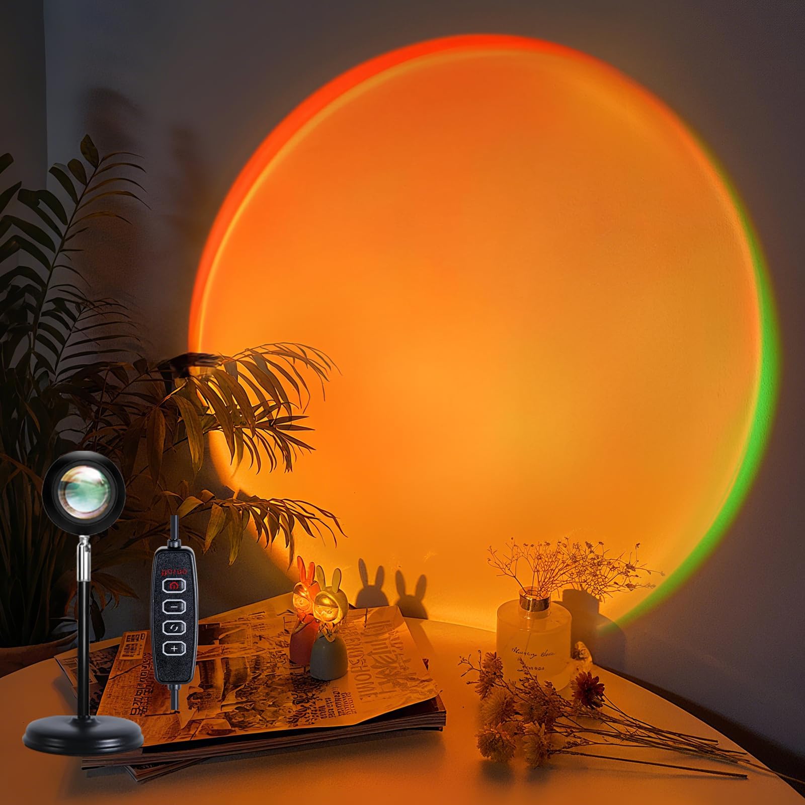 AIHYING Sunset Lamp Projector,Multicolor Changing Night Light 360 ...