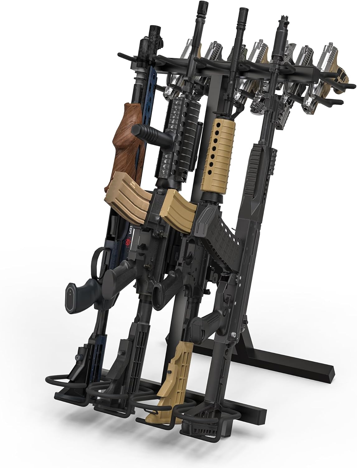 Gun Rack, Portable Folding Rifle Rack Stand, Freestanding Indoor Gun ...