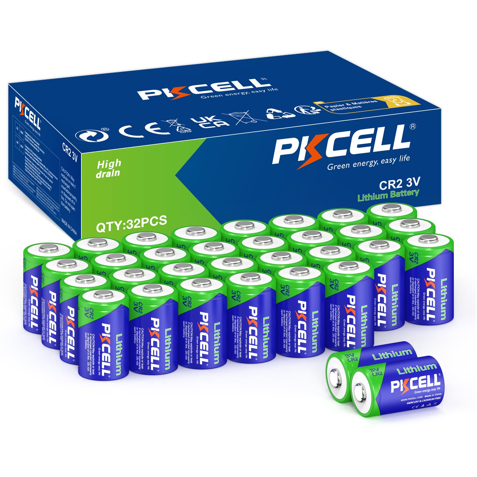 Amazon.com: PKCELL CR2 3V Lithium Battery, CR15h270 Battery for Motion ...