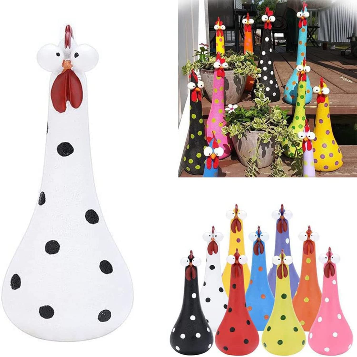 Amazon.com: Silly Chicken Decor,Silly Concrete Chickens,Resin Rooster ...