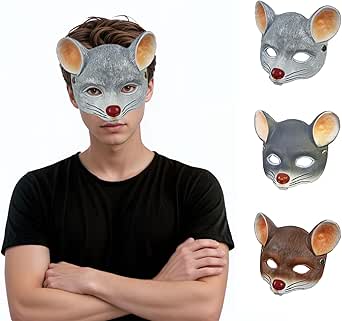 Amazon.com: DEZEXHOM 3PCS Animal Rat Mask 3D Mouse Ears Mask Costume ...