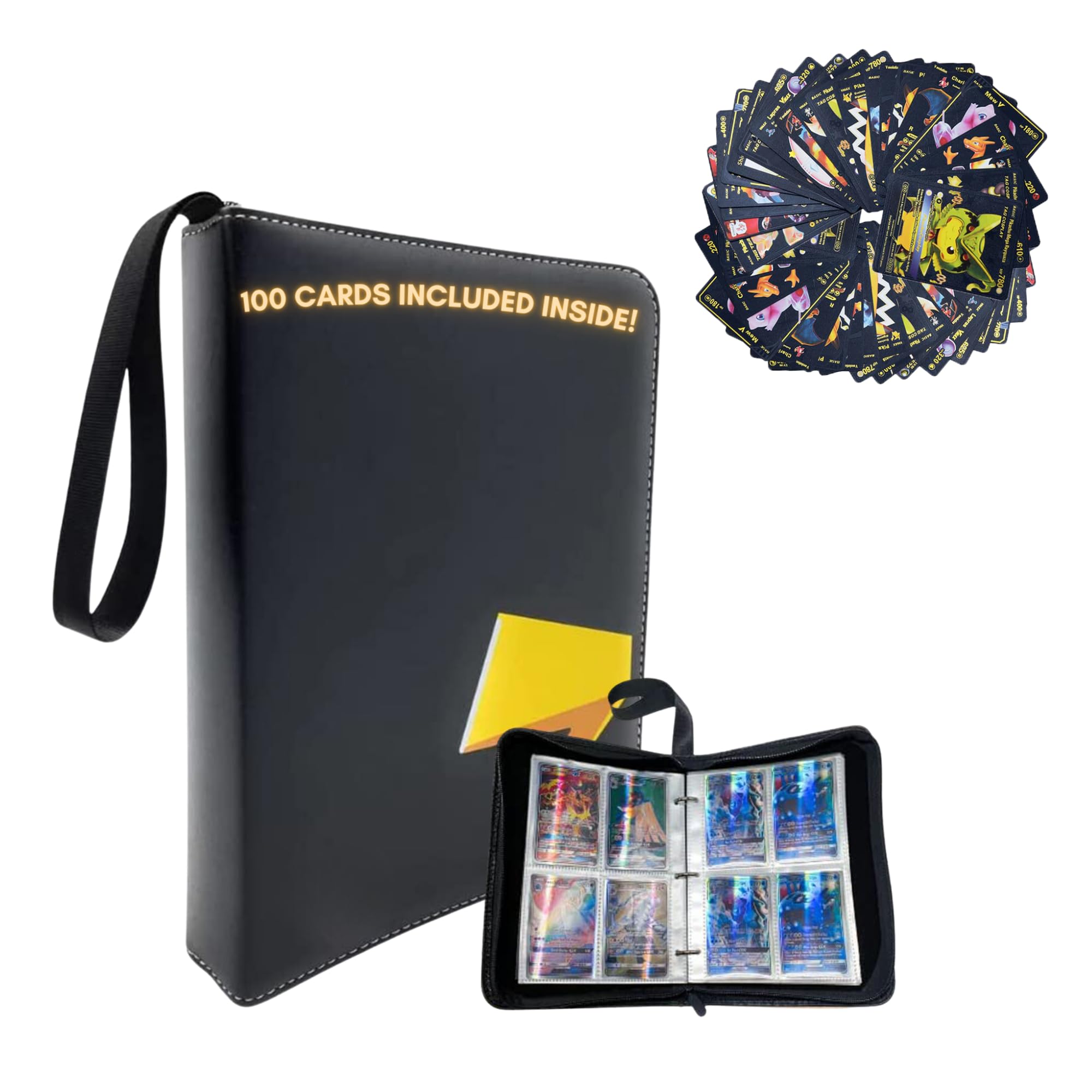 Album for 400 Cards with 100 Cards Included (55 Black PVC Cards and 5 ...