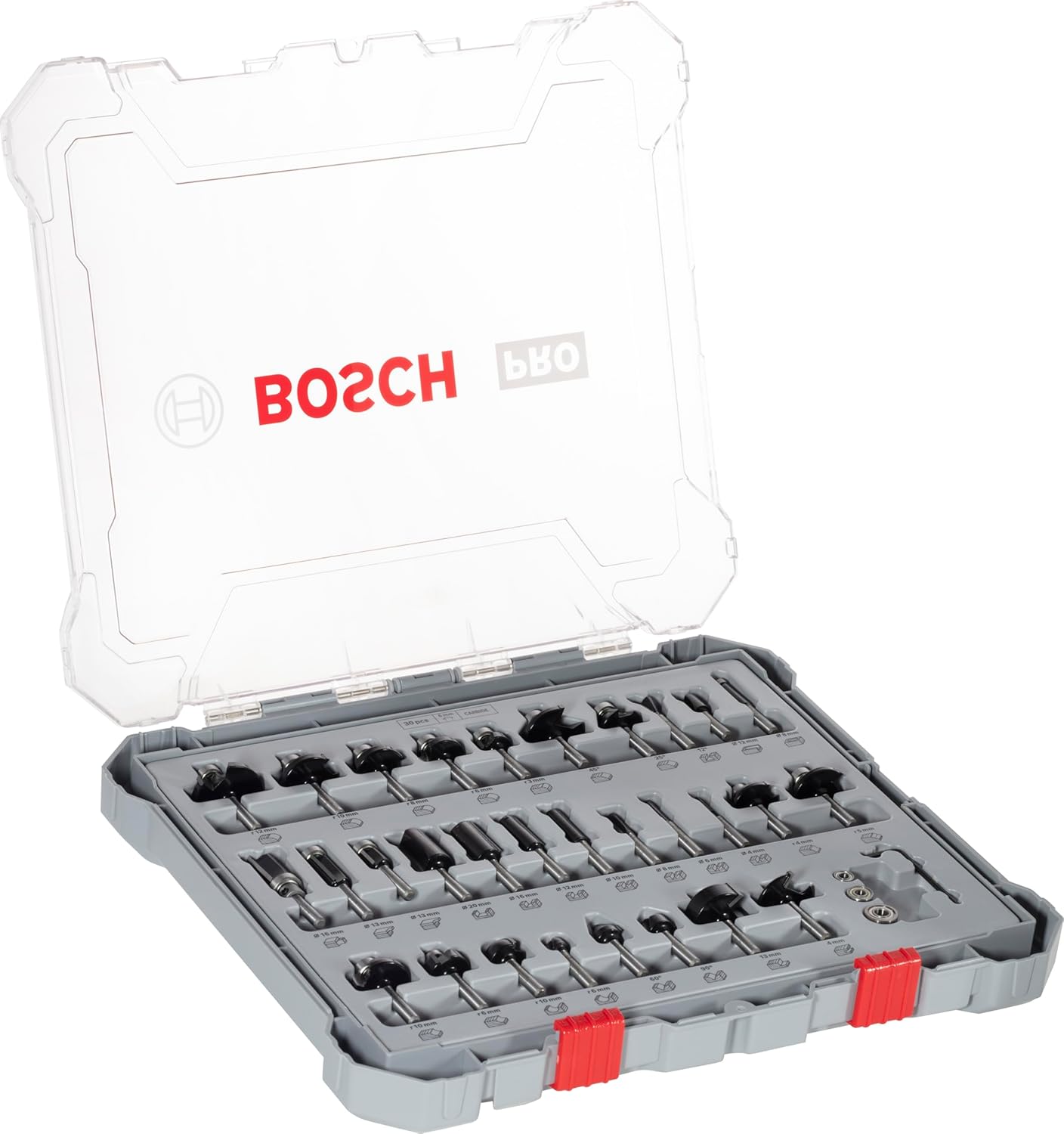 Bosch Mixed Router Bit Set | 30-Piece Router Bit Set | 6 mm Shank ...