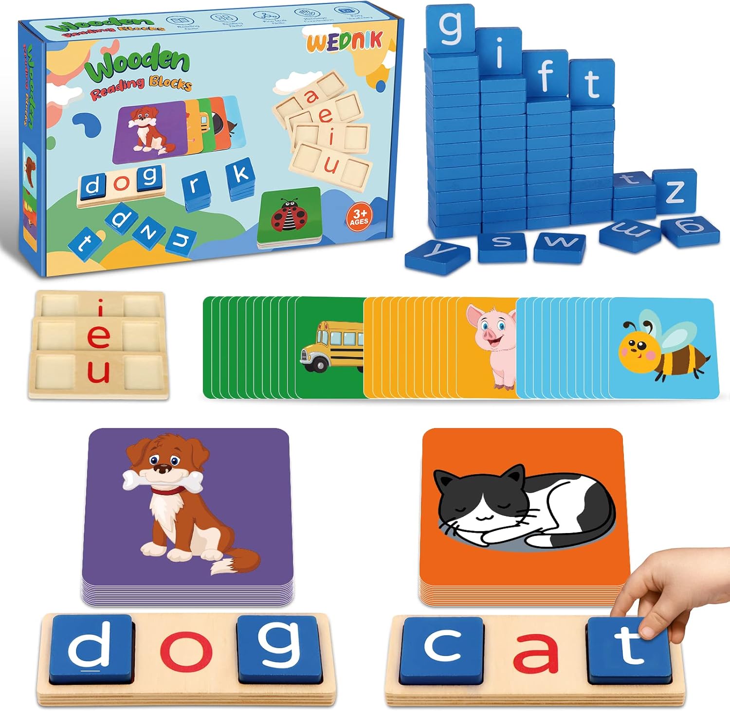 Amazon.com: Learning Education Toys for Spelling Games - Wooden Short ...
