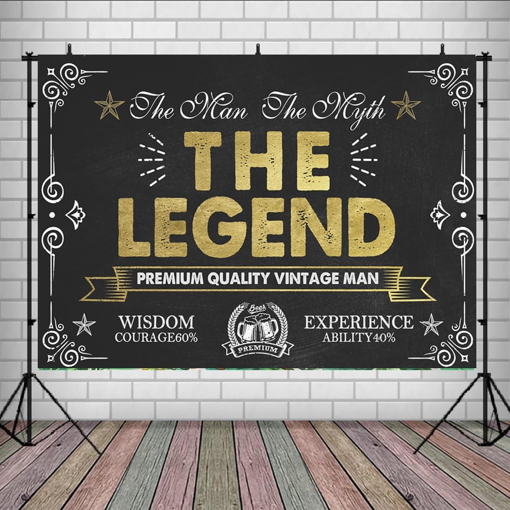 Amazon.com : Lofaris Vintage Man Birthday Backdrop Decorations for Men ...