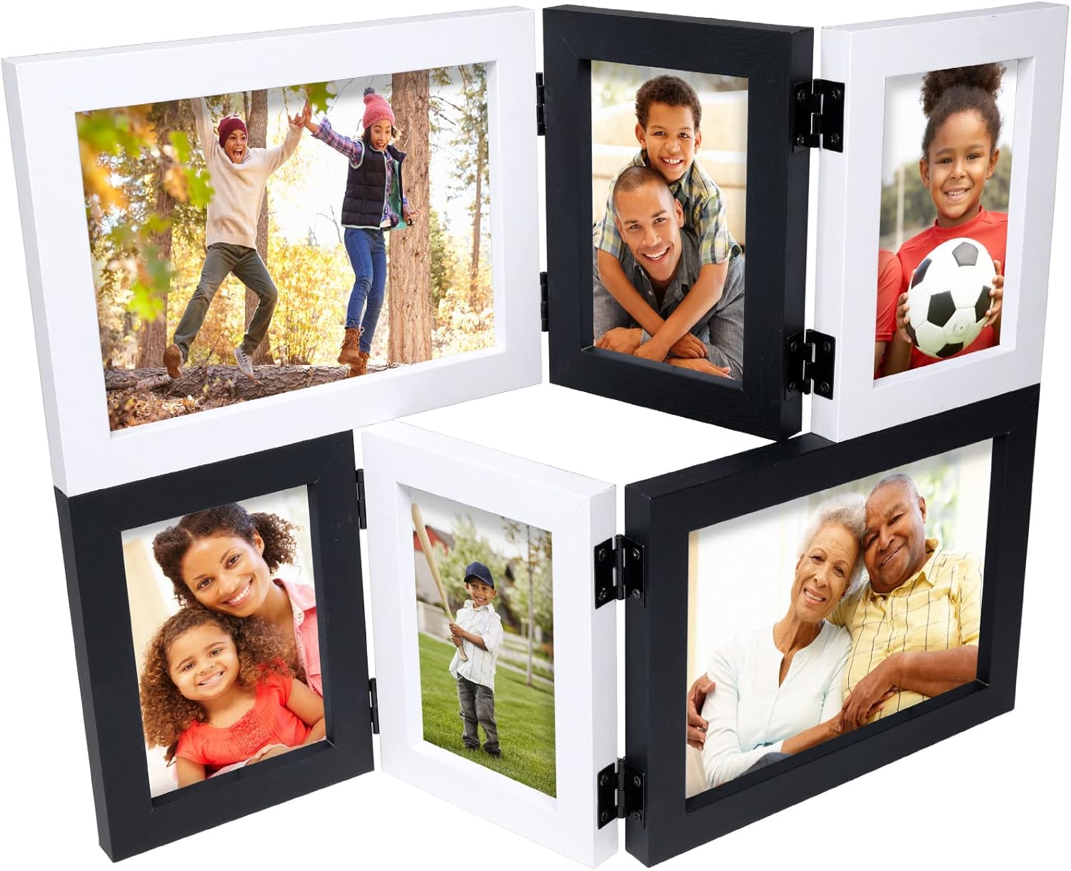 Amazon.com - EXCELLO GLOBAL PRODUCTS Folding Wooden Collage Photo Frame ...