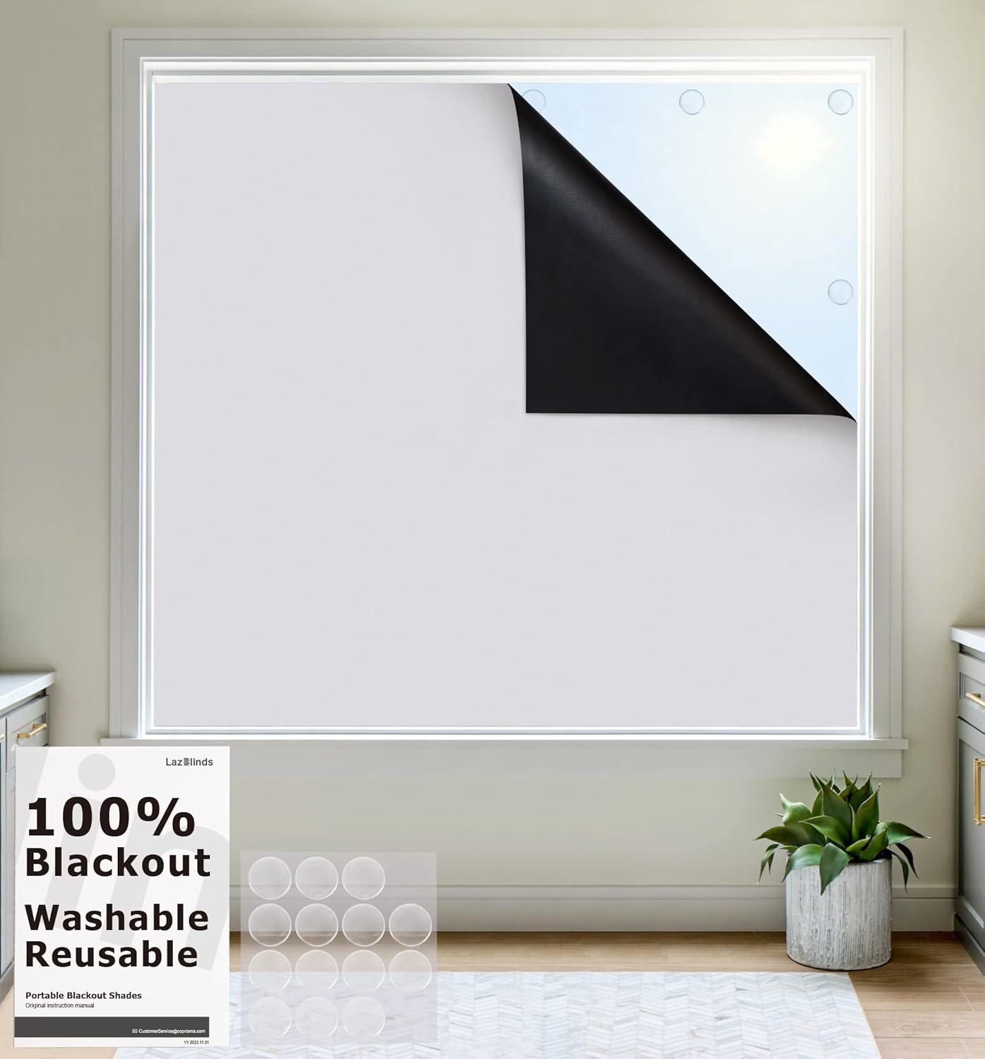 Amazon.com: LazBlinds Portable Travel Blackout Curtains, Free to Cut ...