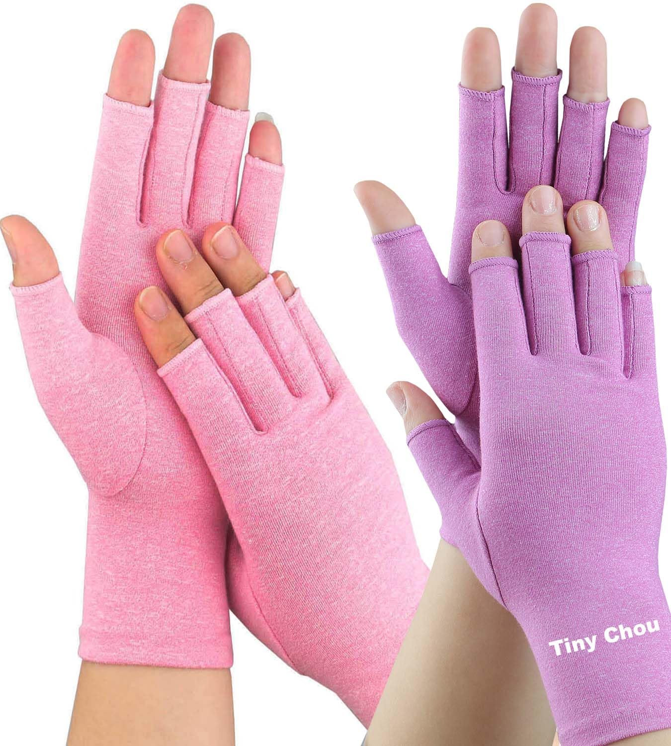 Amazon.com: Tiny Chou 2 Pairs Compression Gloves for Women Men ...