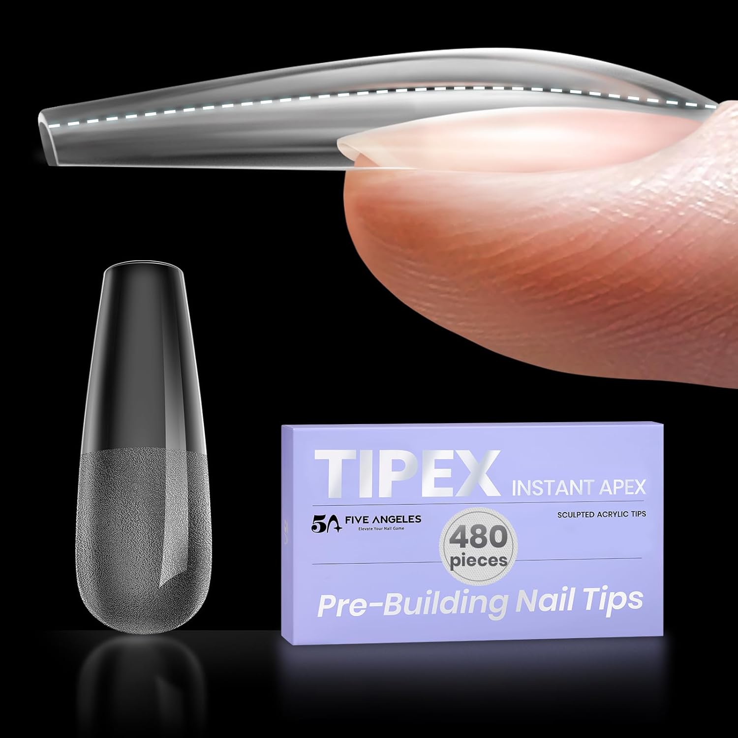 Five Angeles Tipex Instant Apex Nail Tips,480Pcs of Pre-building ...