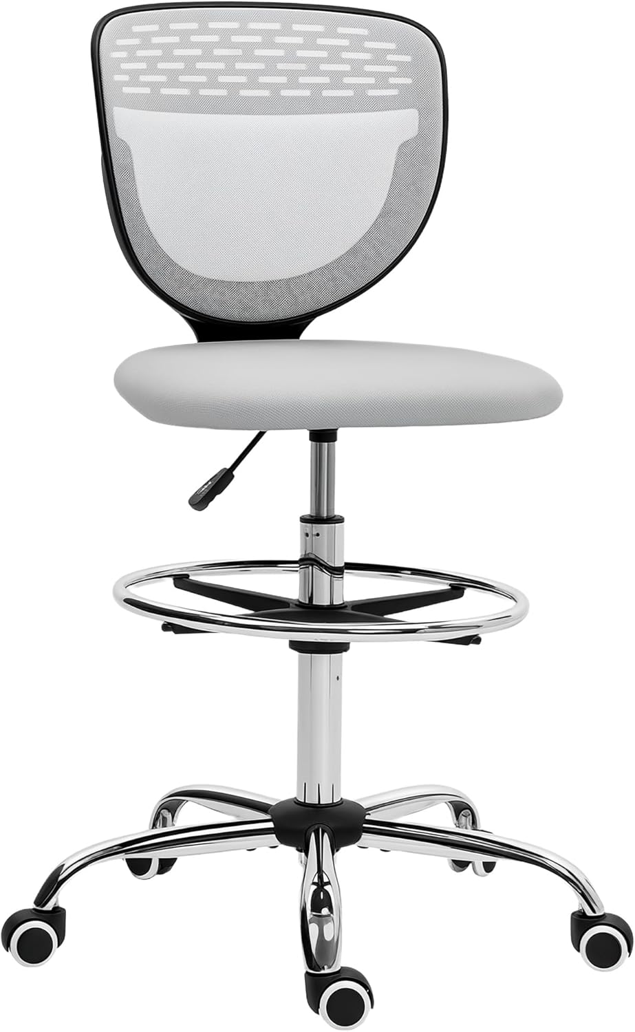 Vinsetto Drafting Chair, Swivel Office Draughtsman Chair, Mesh Standing ...