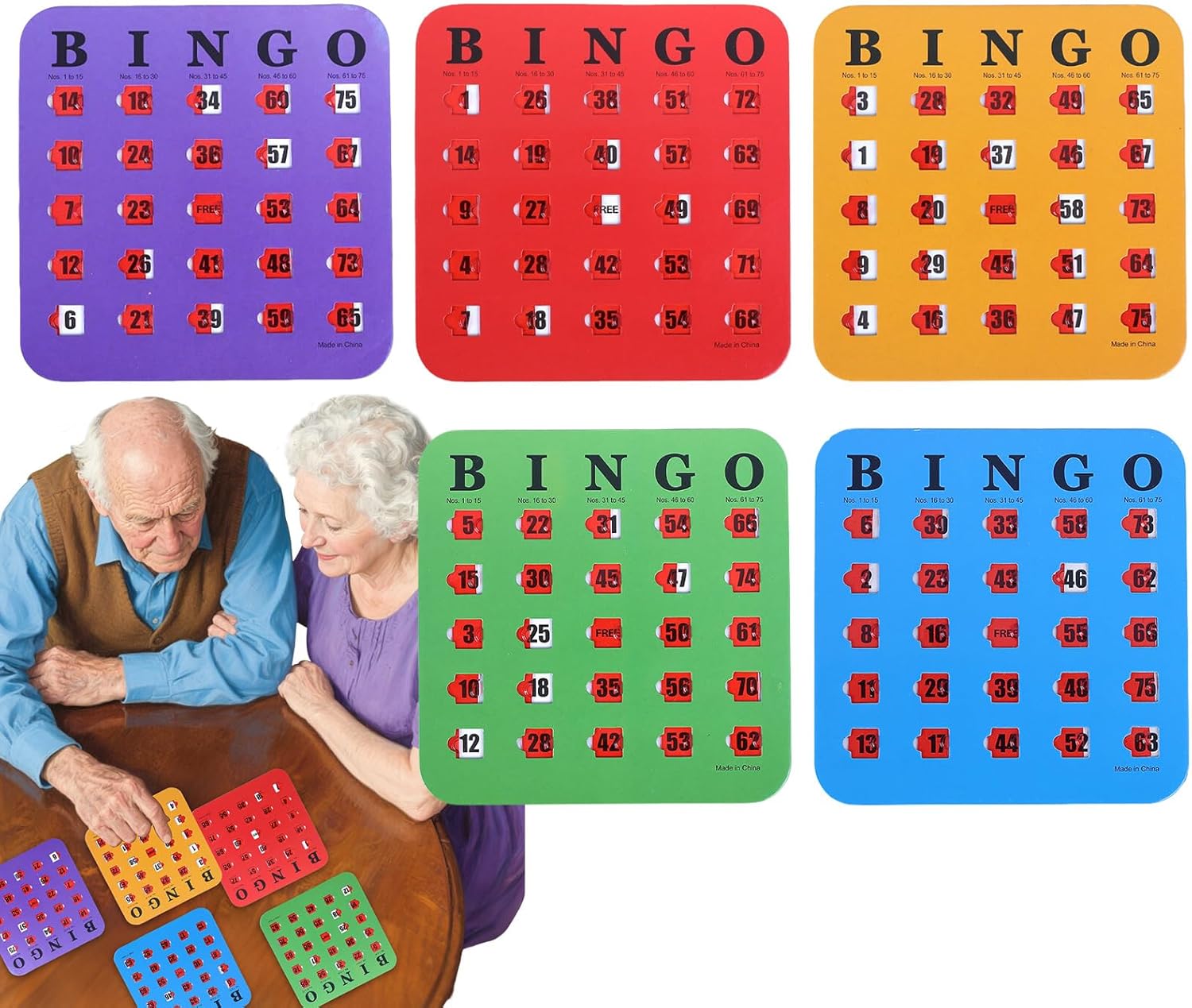 Bingo Cards For Seniors | 5-Pieces Shutter Slide Bingo Cards | Logic ...