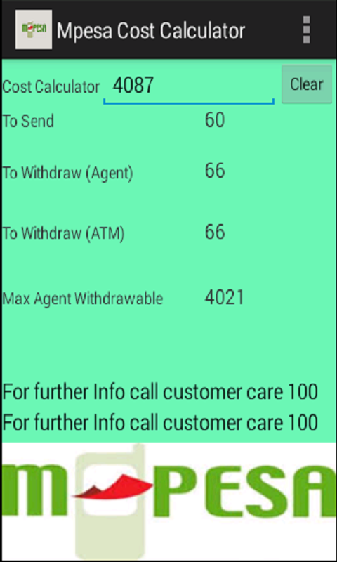 Mpesa Cost Calculator - App on Amazon Appstore
