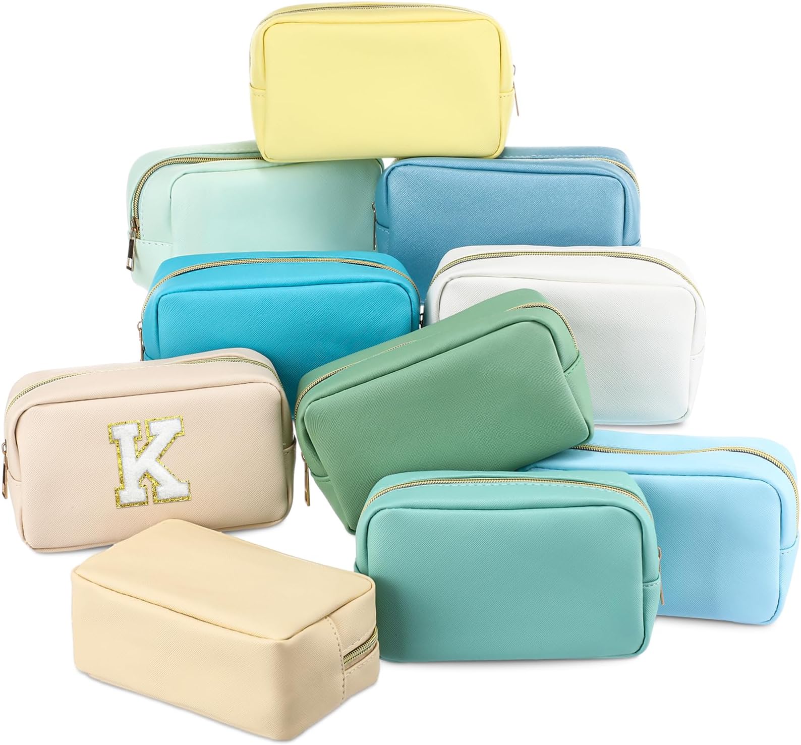 Amazon.com : Sweetude 10 Pcs Preppy Makeup Bag Bulk Cosmetic Bag ...