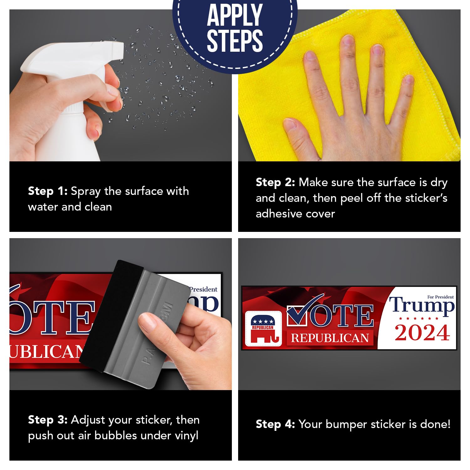 Snapklik.com : Donald Trump Republican Bumper Stickers For 2024 ...