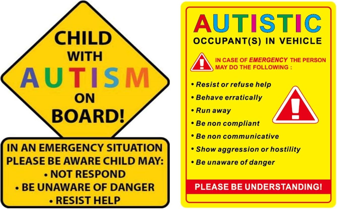 Amazon.com - WSQ 2-Pack Child with Autism On Board Autism Awareness ...