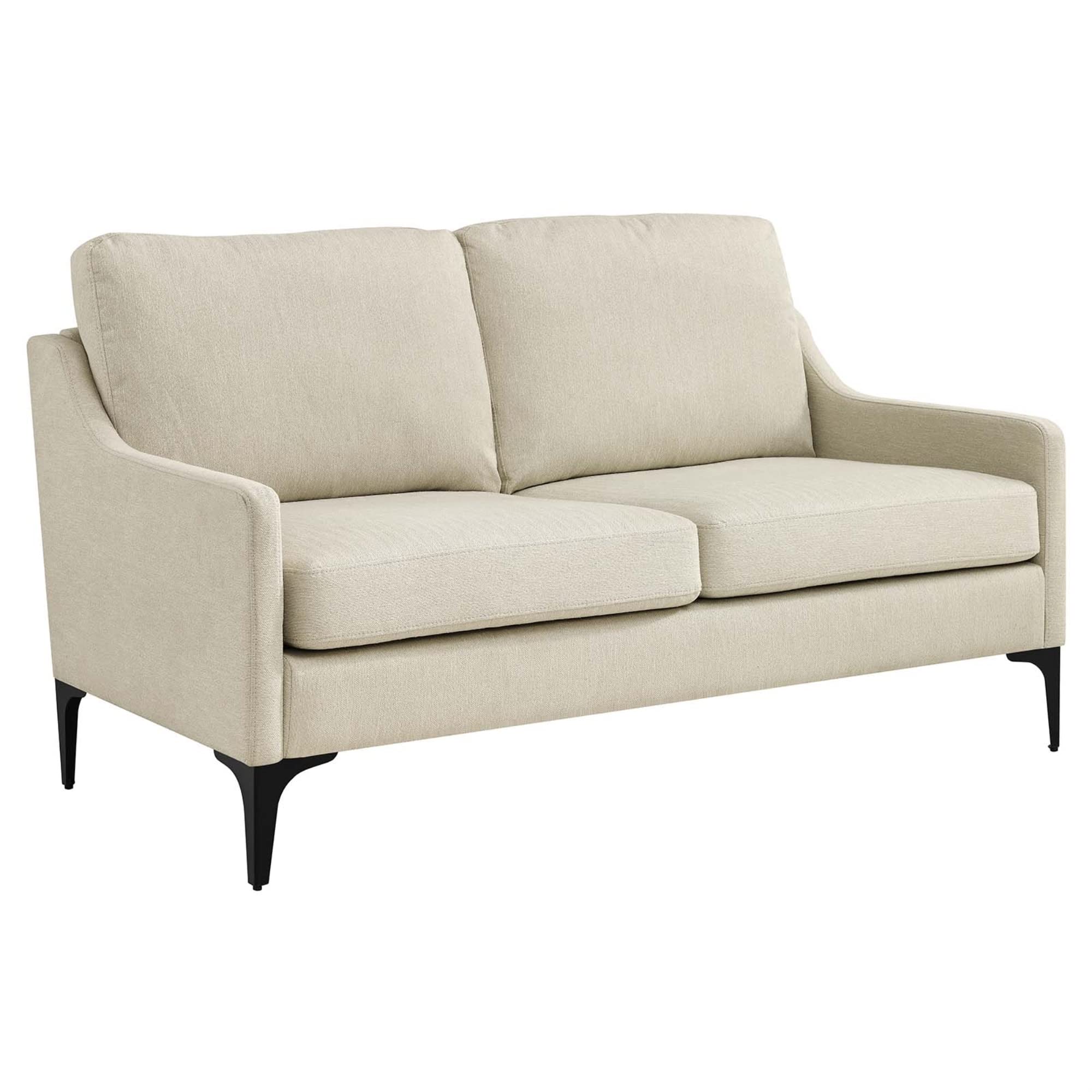 Amazon.com: Modway Corland Upholstered Fabric and Metal Loveseat in ...