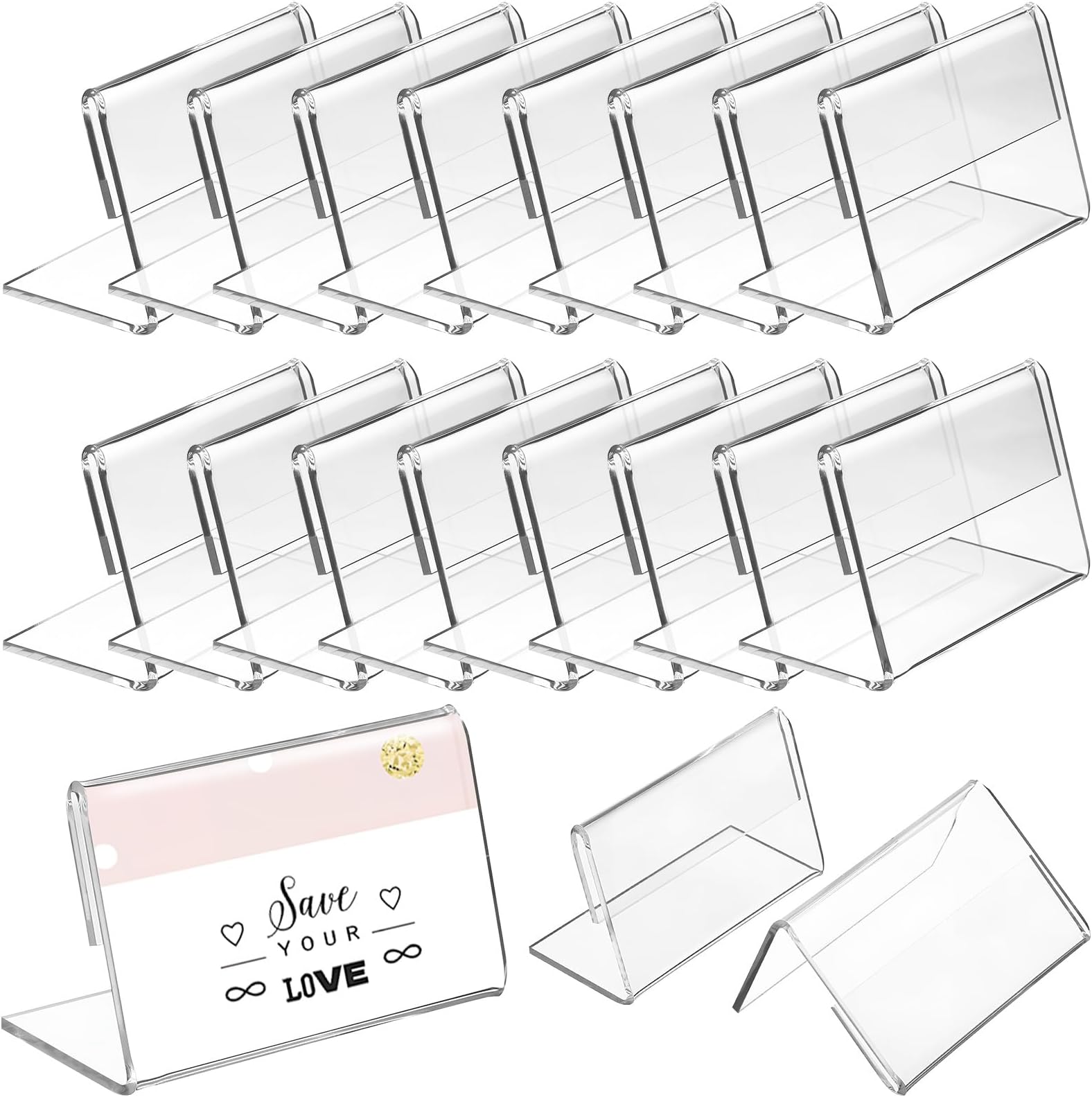 ULTECHNOVO 48Pcs Mini Acrylic Label Holder, L Shape Tag Display Holder ...