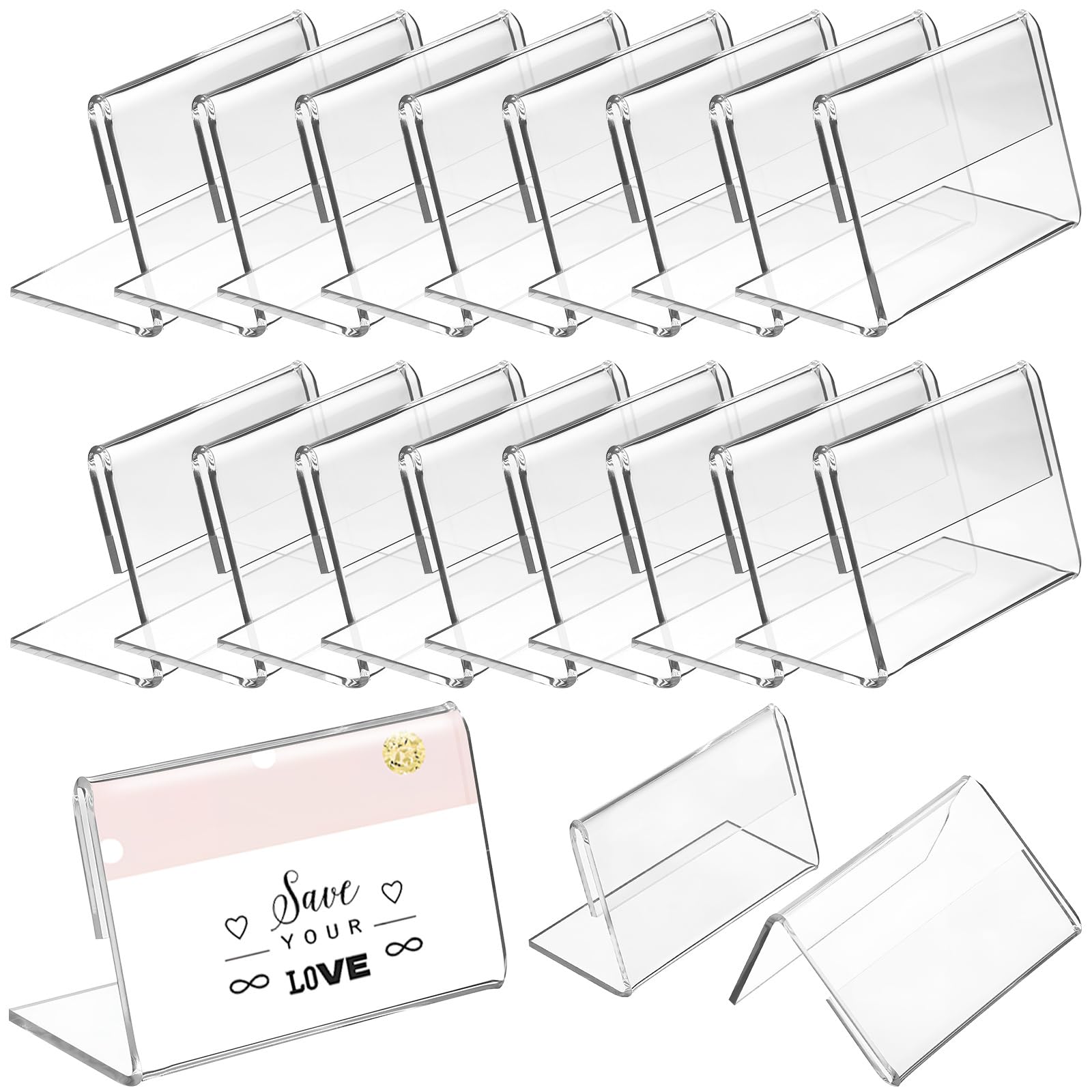 ULTECHNOVO 48Pcs Mini Acrylic Label Holder, L Shape Tag Display Holder ...