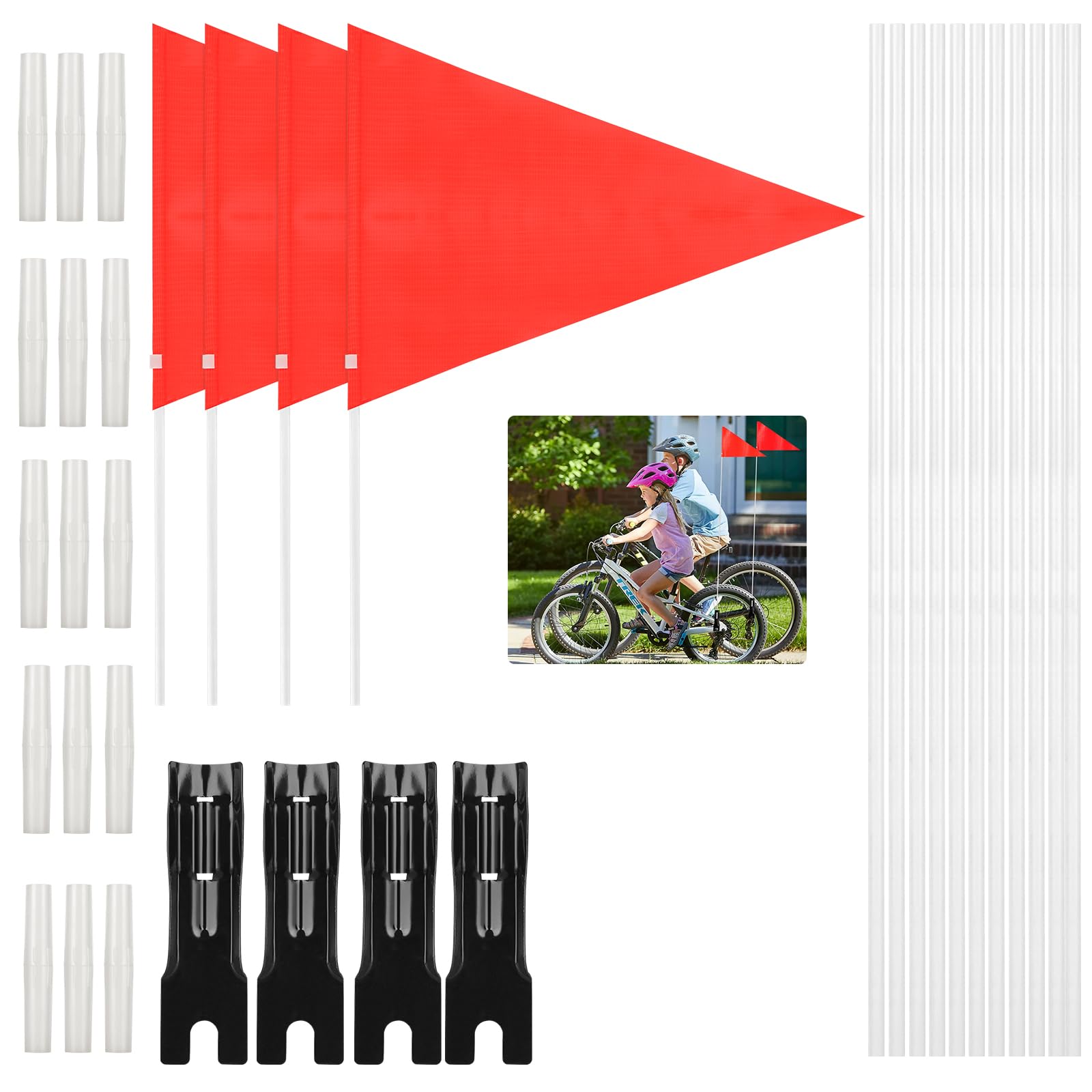 Amazon.com : LISHINE 4 Set Bike Flag with Pole for Safety, 6 Ft Height ...