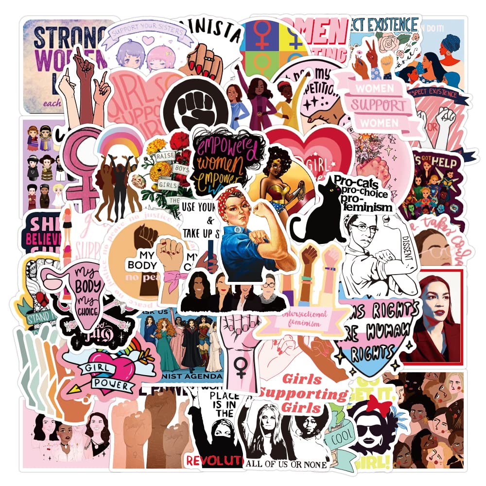 Feminist Stickers, 50PCS Women's Girls Libbers Equal Rights Empowerment ...