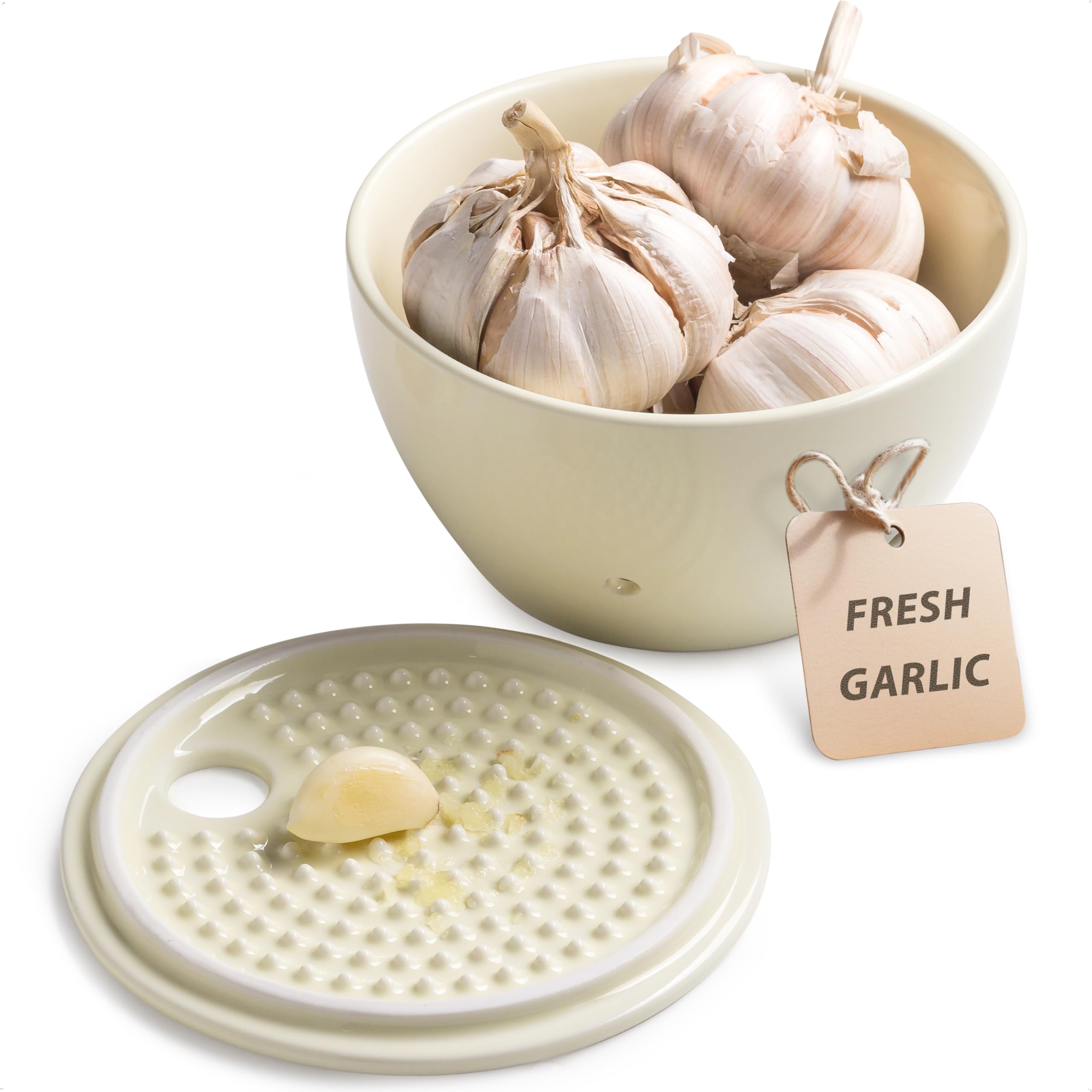 Amazon.com: YHOJOY Garlic Keeper for Counter, Ceramic Garlic Holder ...