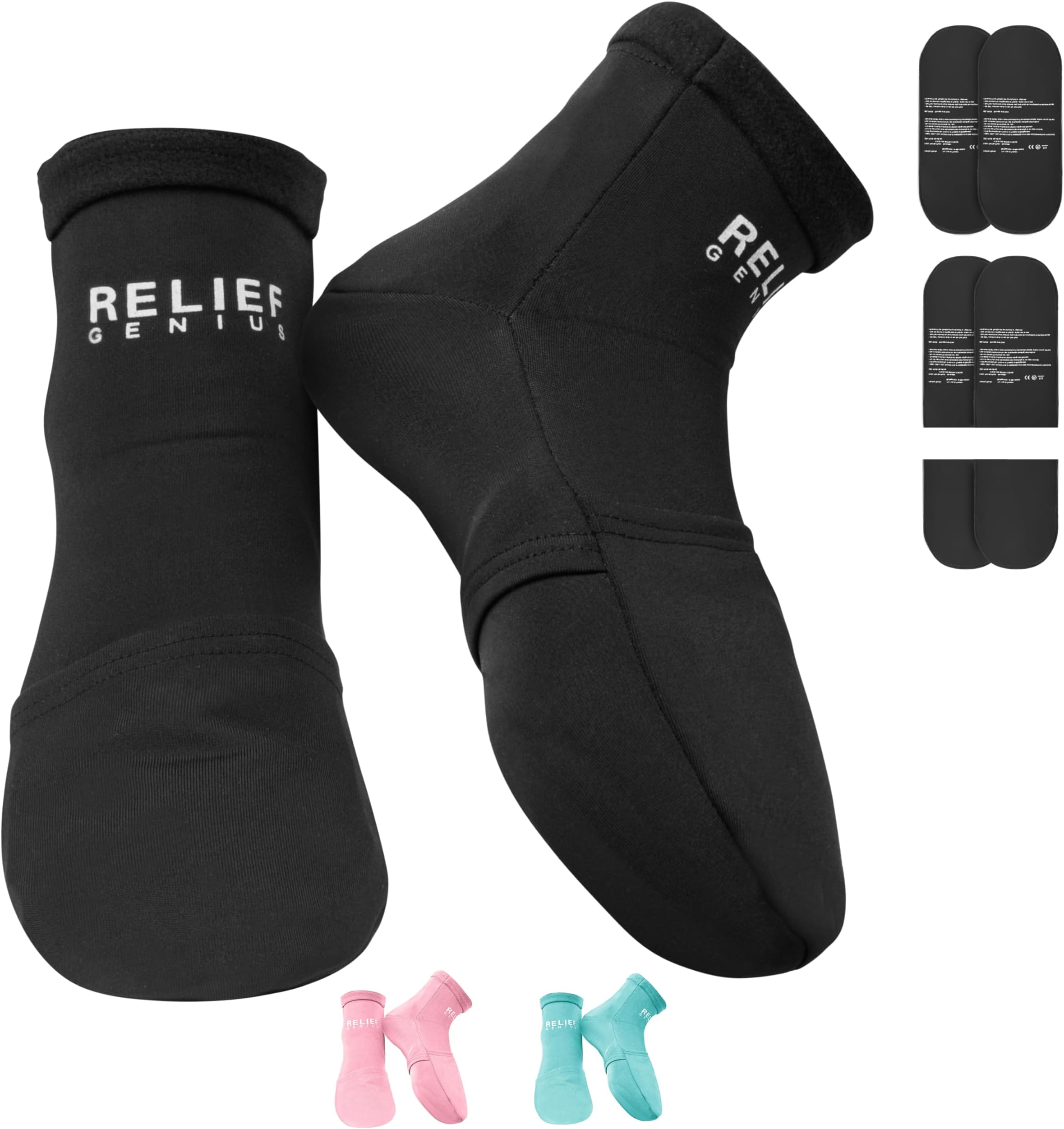 Amazon.com: Relief Genius Cold Therapy Socks with Reusable Gel ice ...
