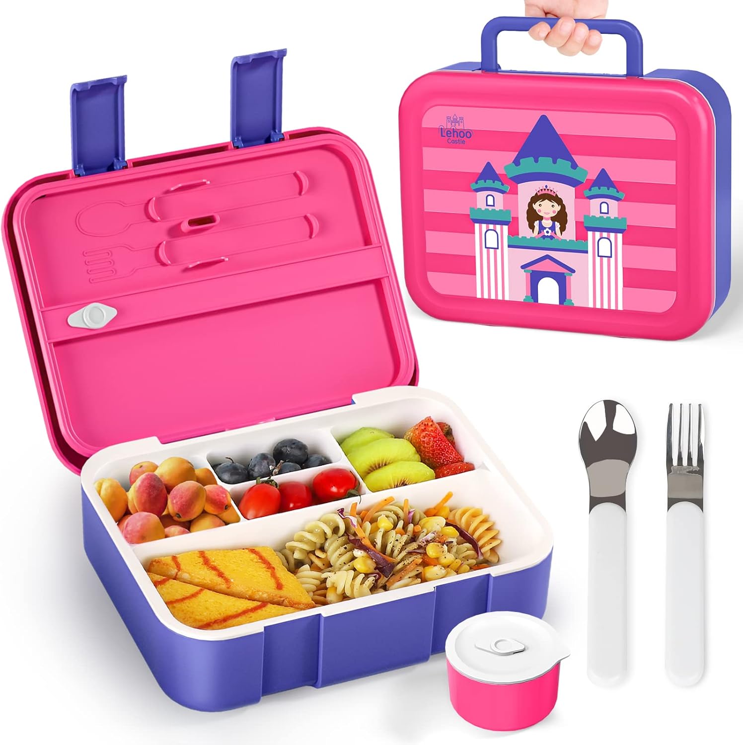 Lehoo Castle Bento Lunch Box for Kids, 1250ml Bento Box Lunch ...