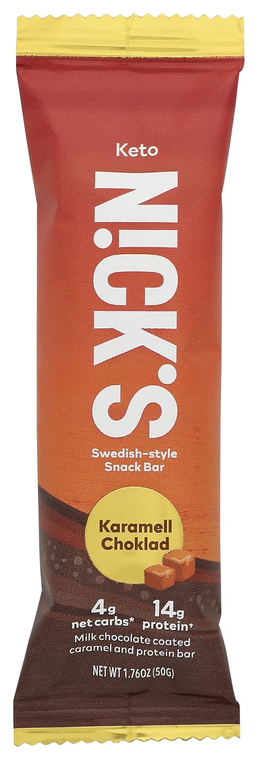 Amazon.com: Nicks Karamell Choklad Snack Bar, No Added Sugar, Vegan, 1. ...