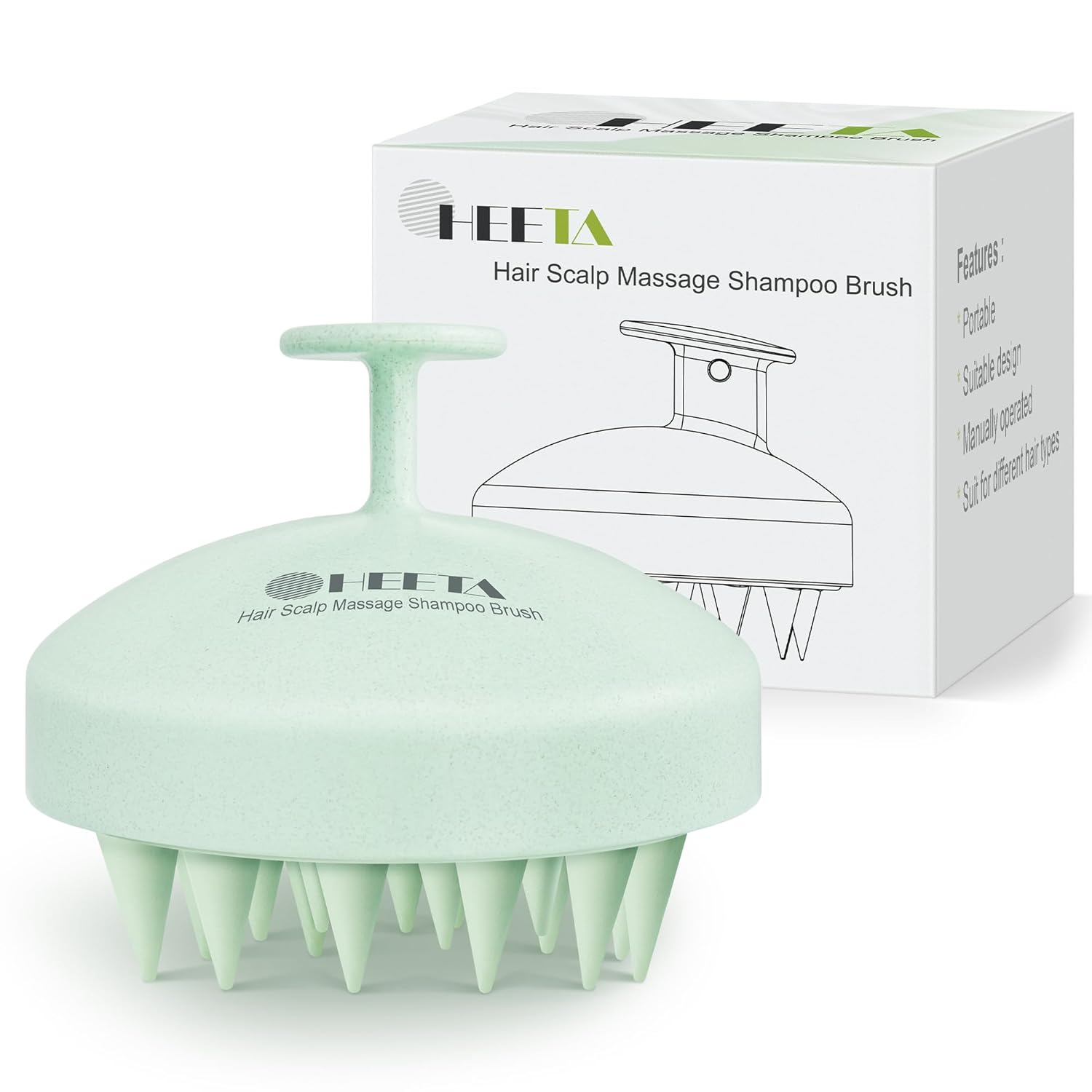 Amazon.com: HEETA Scalp Scrubber Shampoo Brush, Scalp Massager Tool for Hair Growth, Soft ...