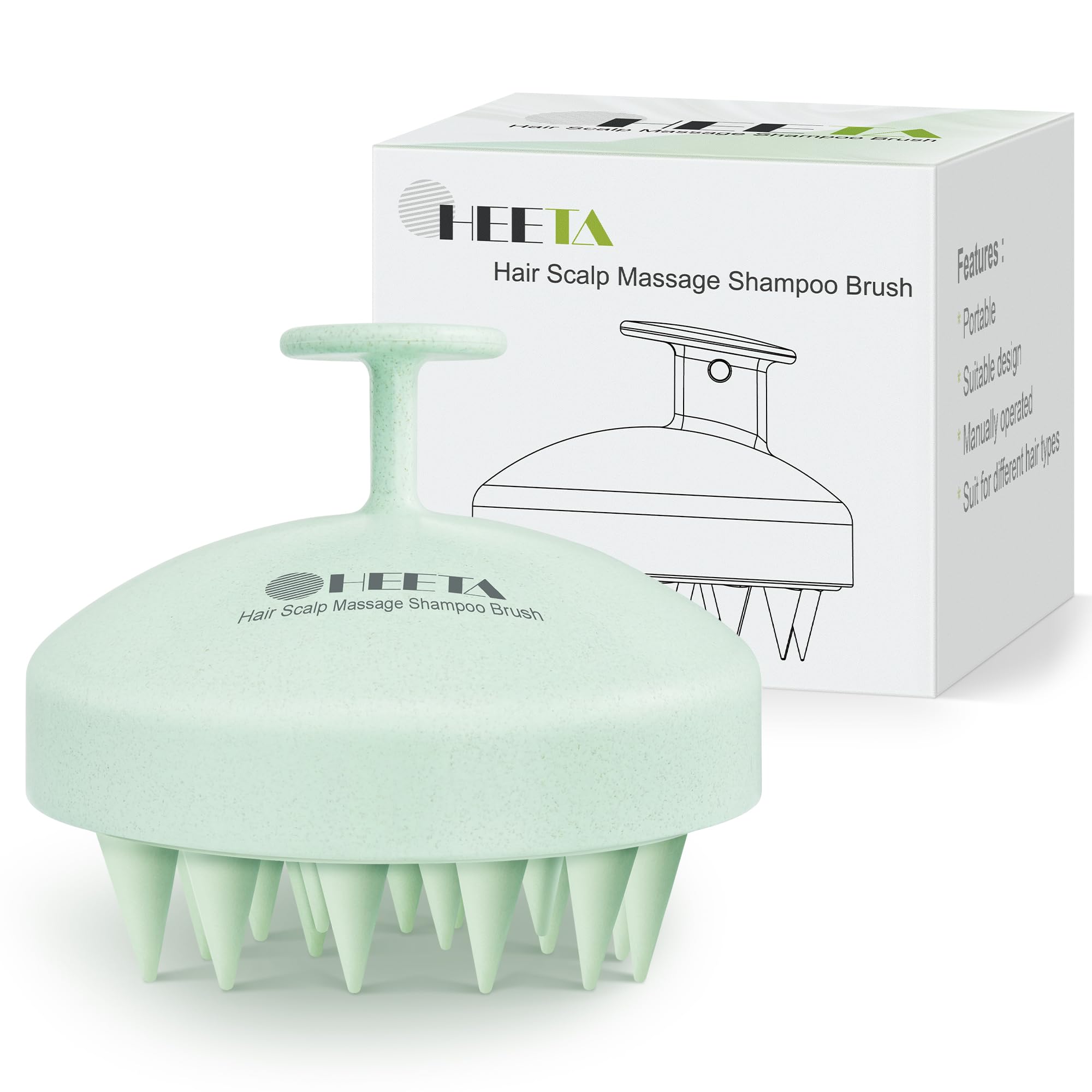 Amazon.com : HEETA Scalp Scrubber Shampoo Brush, Scalp Care Massager Tool for Hair Growth, with ...