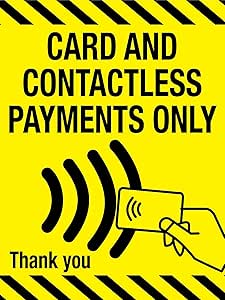 Amazon.com: Cards and Contactless Payments Only Sign Metal Tin ...
