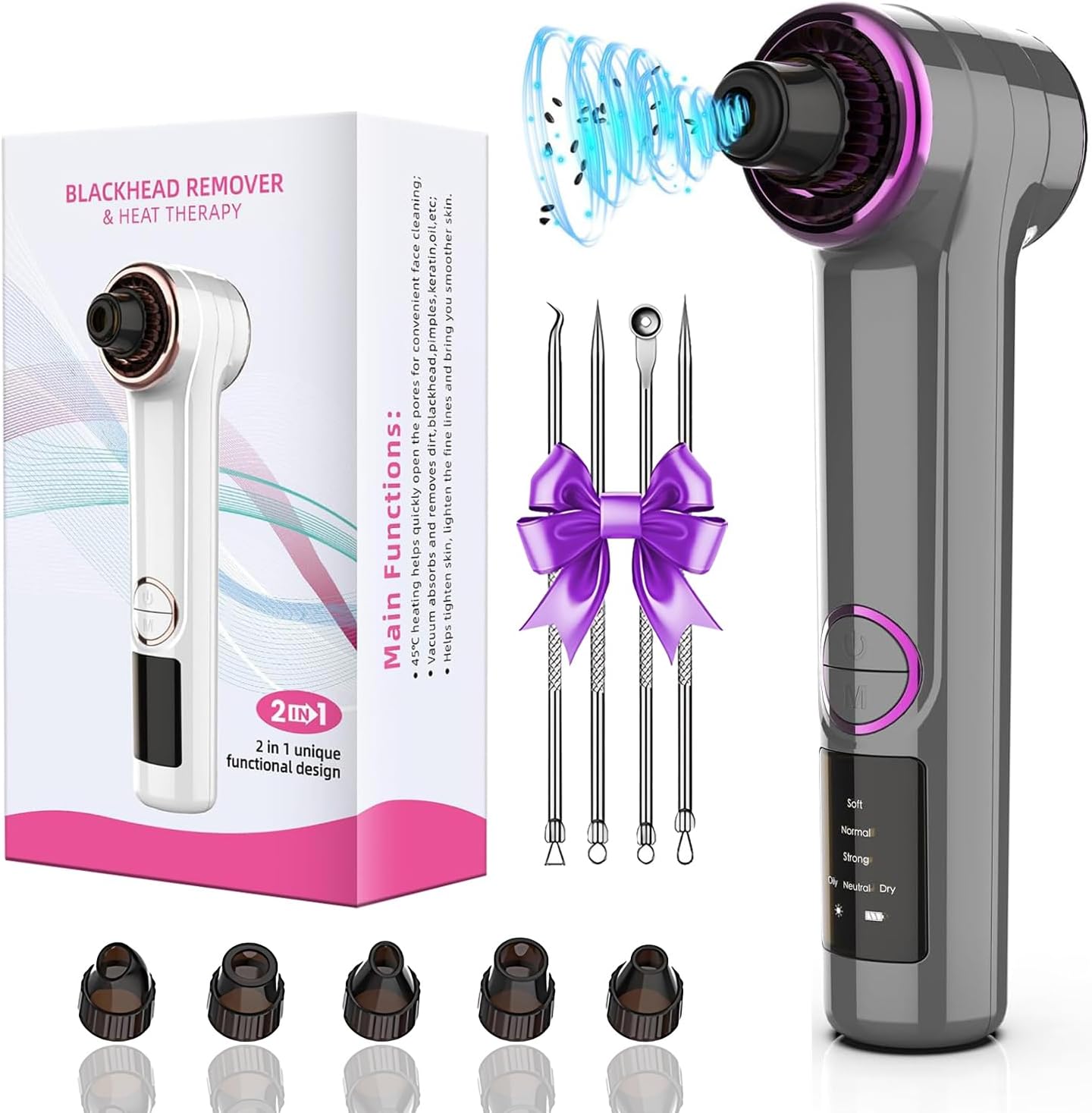 Amazon.com: Blackhead Remover Pore Vacuum with Hot Compress, Upgraded ...