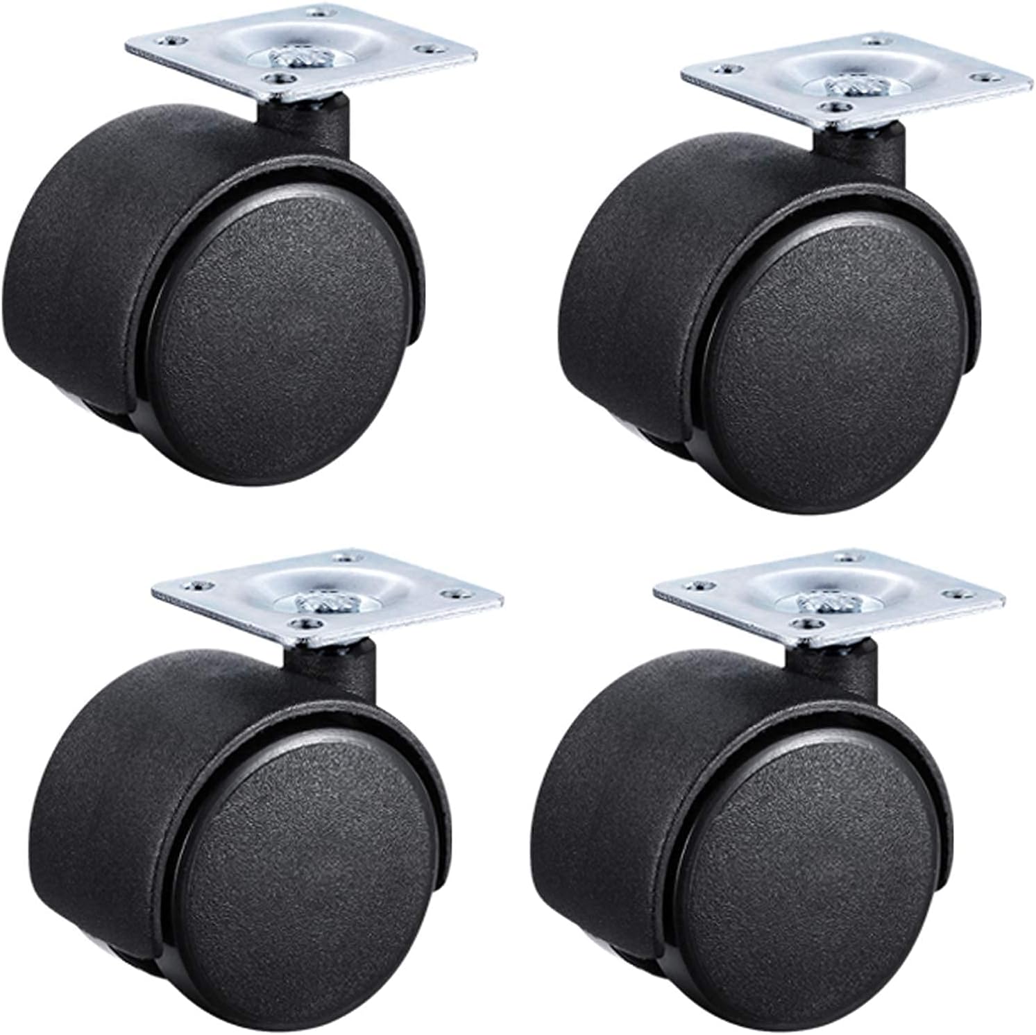Amazon.com: Plate Casters 4 Nylon Furniture Wheels Office Chair Caster ...