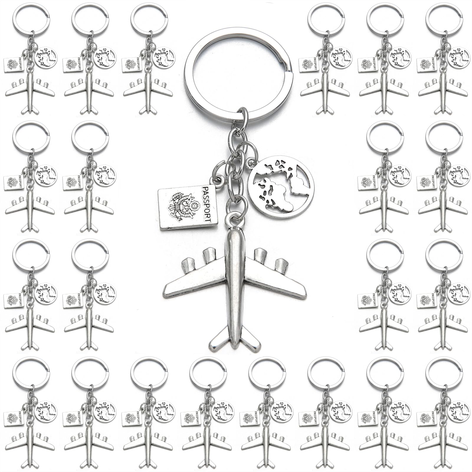 Amazon.com: PHAETON 20PCS Earth Airplane Keychains Pilot Aviator Key ...