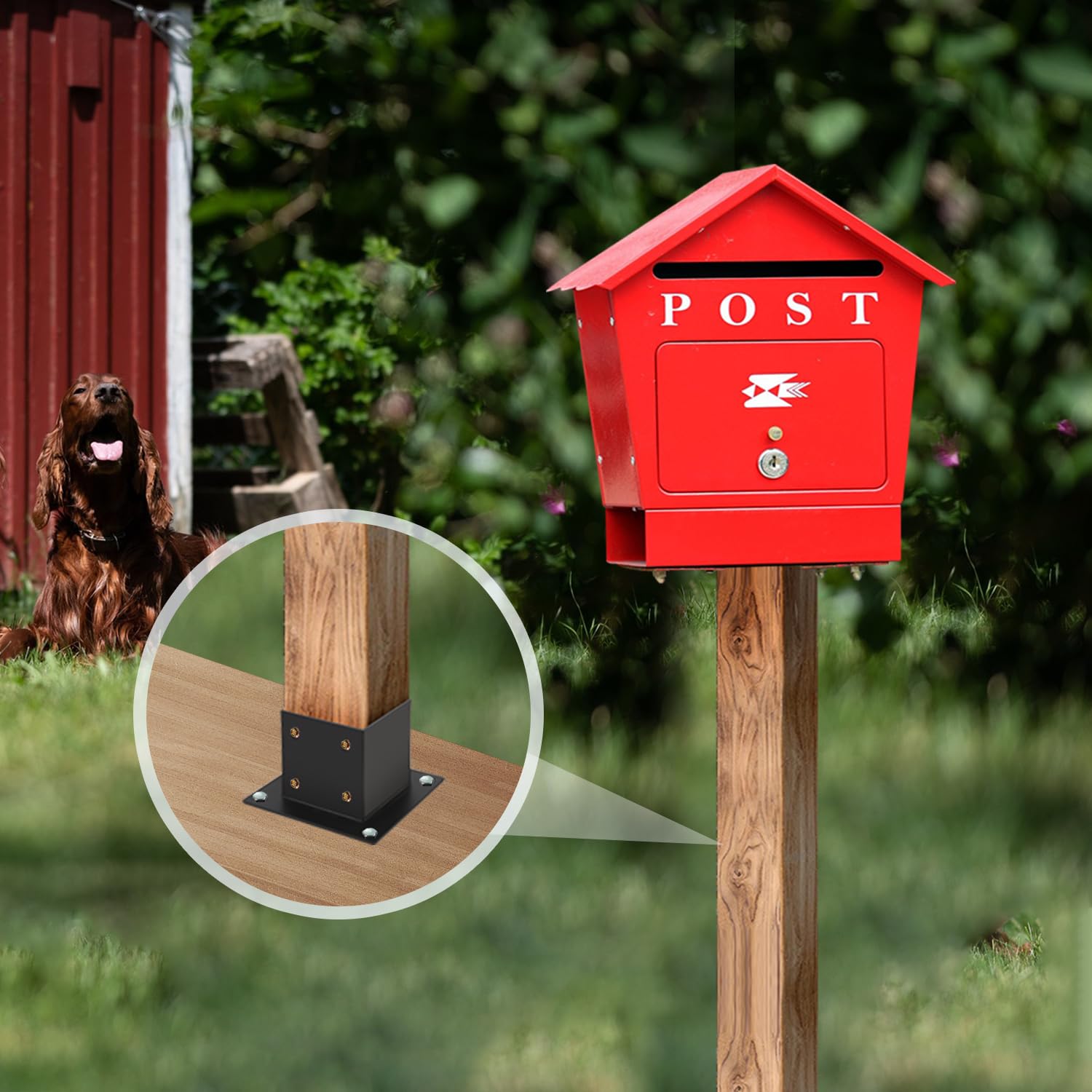 4×4 Post Base 8 Pcs,Deck Post Brackets,Inner Size 3.5"x3.5" Thick Steel ...