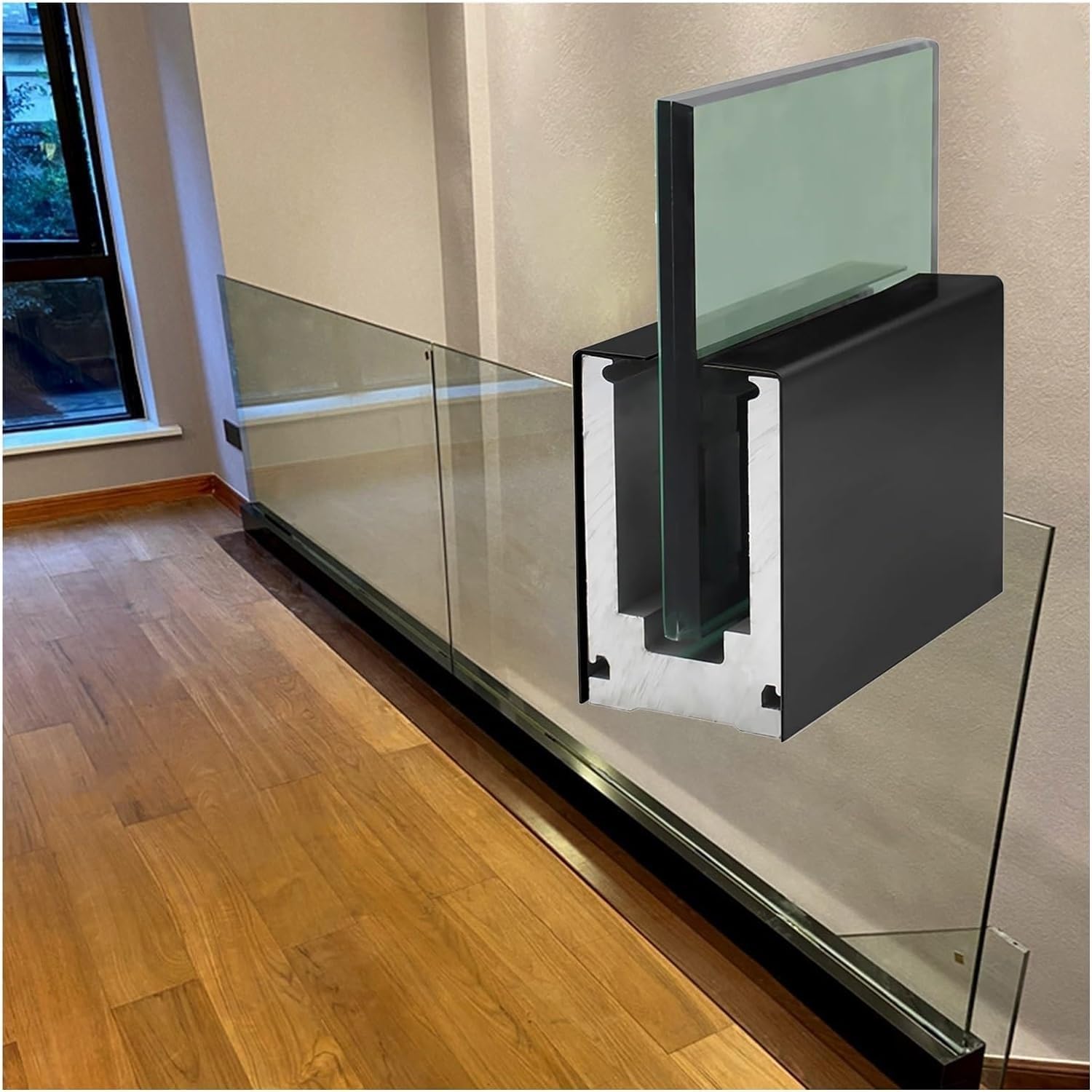 Amazon.com: Balustrade Posts Handrails Staircase Baluster Black Glass ...