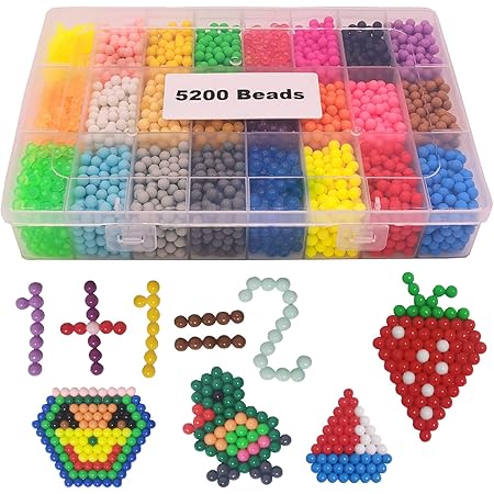 Amazon.com: Water Fuse Beads Kit 5mm 36 Colors 8500 Beads Creative ...