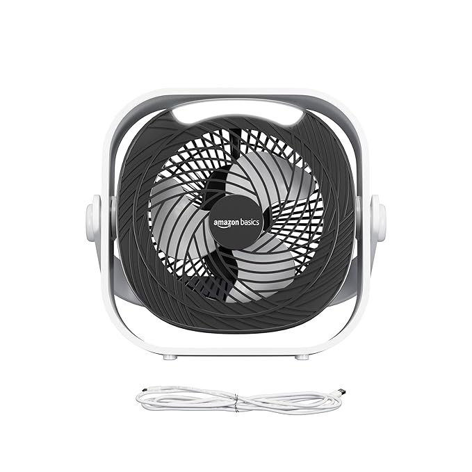 Buy amazon basics Mini Rechargeable Portable Fan with LED Lighting ...