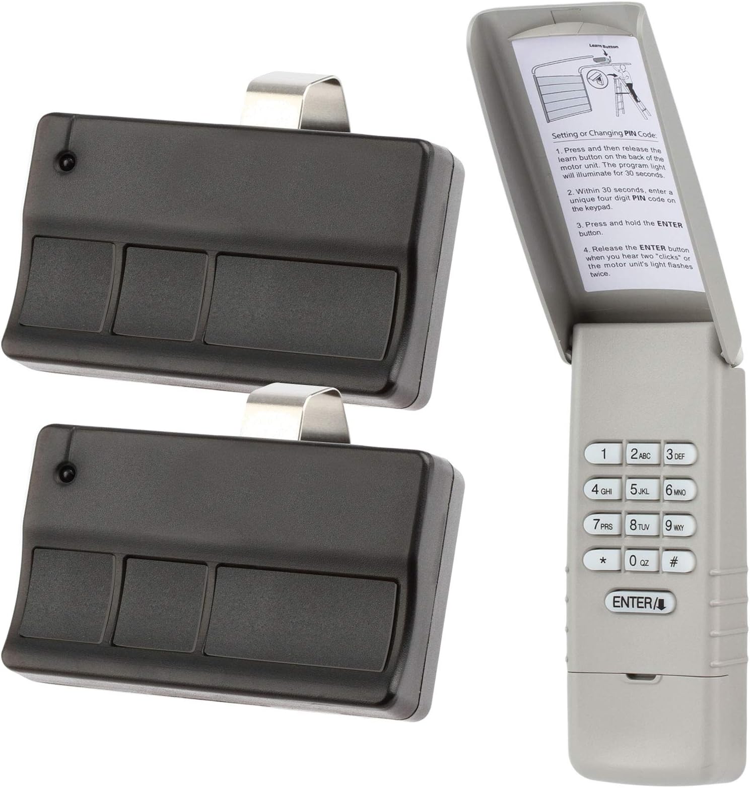 Amazon.com: Keypad and 2 Remotes for Liftmaster Garage Door Opener ...