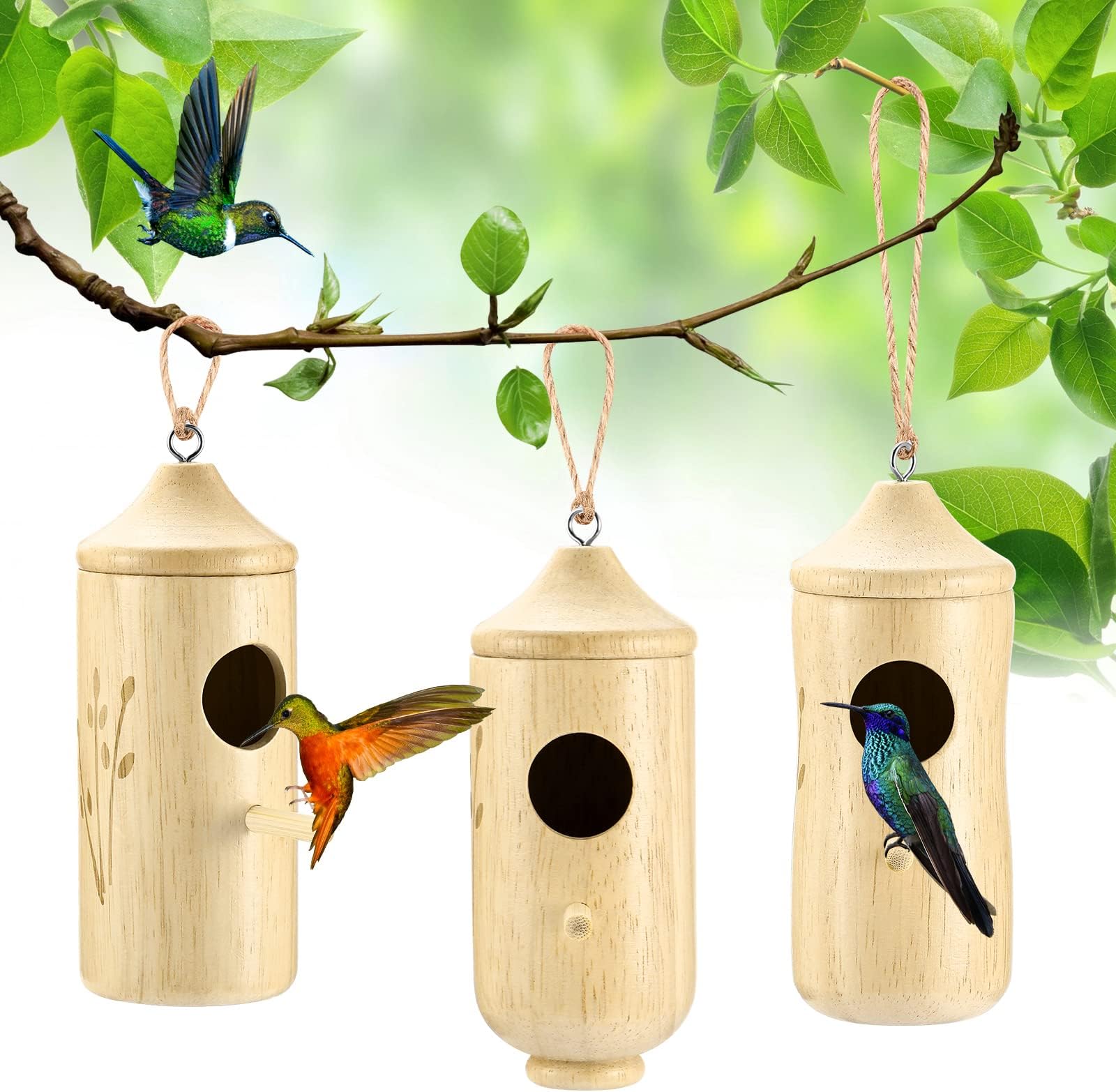 Amazon.com: SUHERCBD Hummingbird House, 2022 New Wooden Hummingbird ...