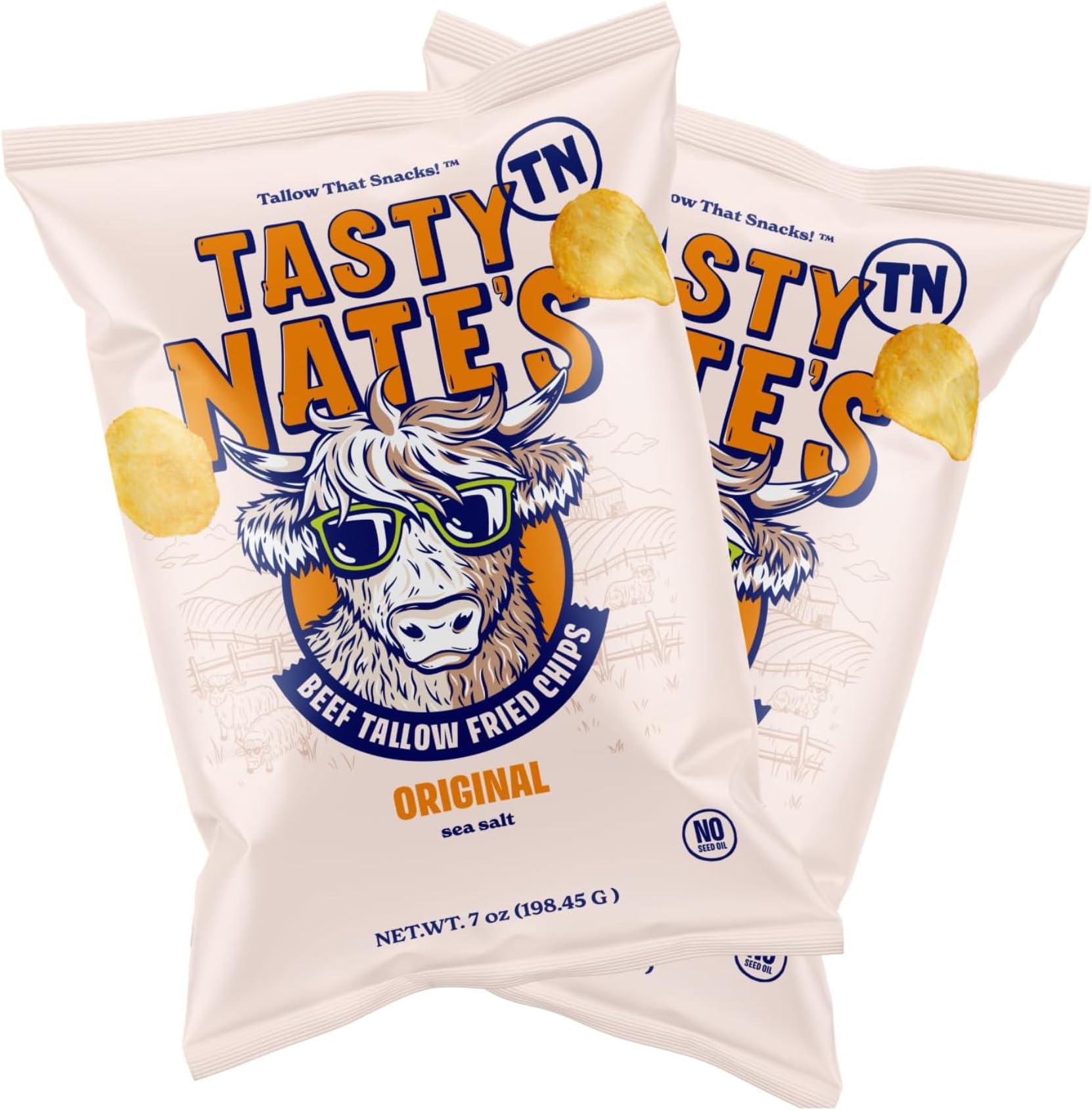 Amazon.com: Tasty Nate’s Beef Tallow Potato Chips - Original Sea Salt ...