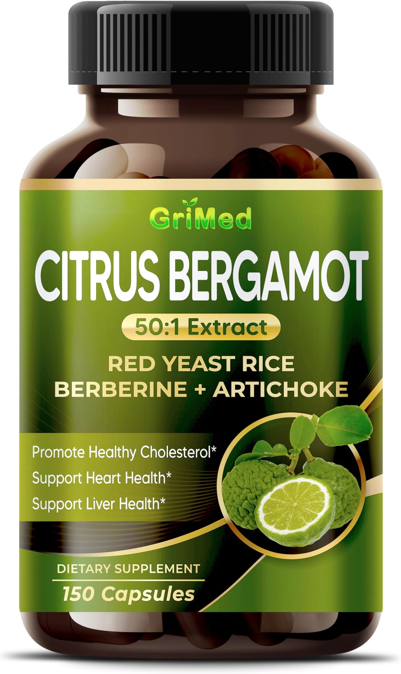 Amazon.com: Citrus Bergamot 50:1 Extract 20,400mg with Red Yeast Rice, Garlic, Artichoke for ...