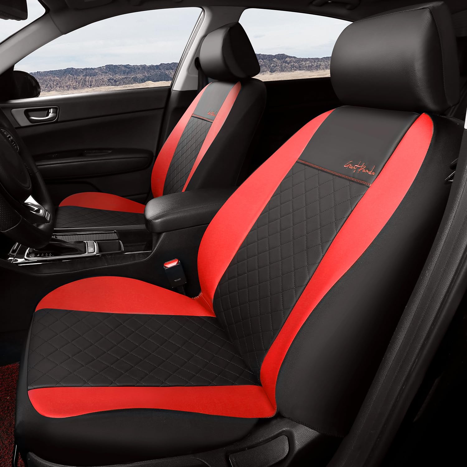 Snapklik.com : GIANT PANDA Front Car Seat Cover Custom Fit Toyota, Faux ...