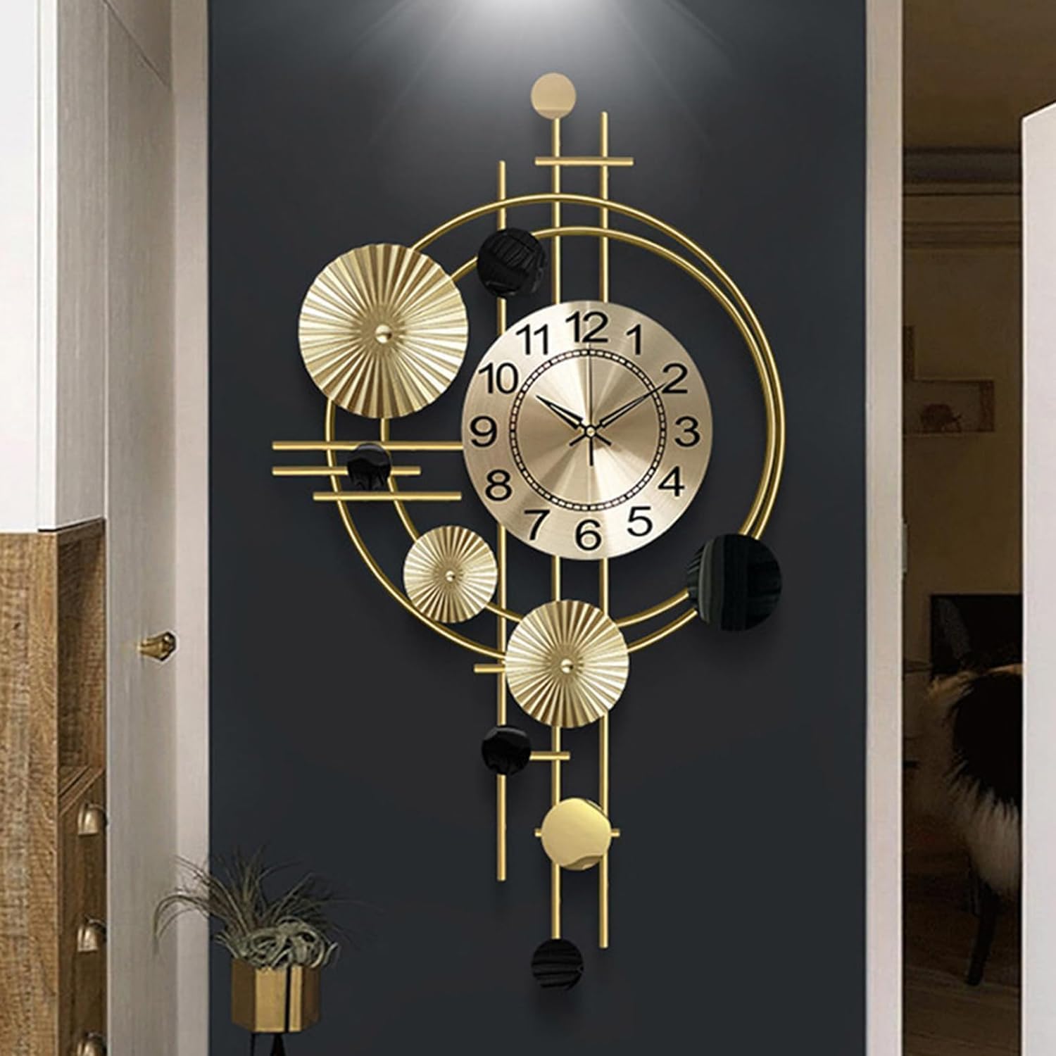Buy RIZIK STORE® Metal Wall Hanging Floral Handmade Wall Clock ...