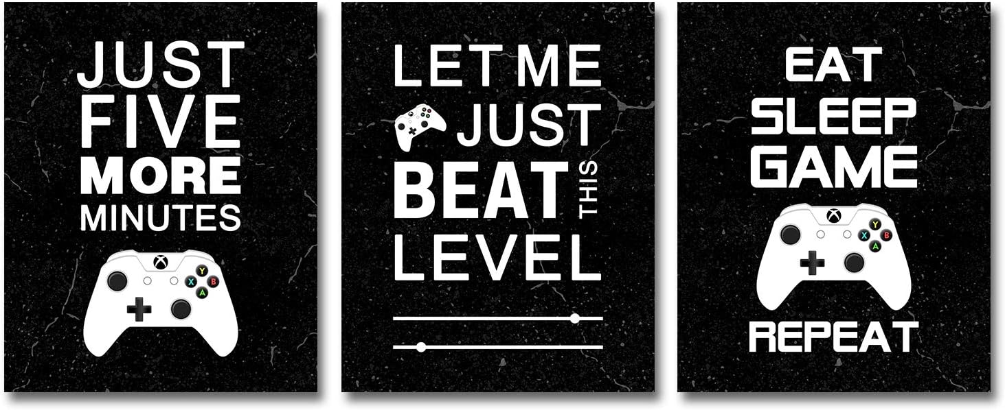 Amazon.com: Simimi art Funny Video Game Posters - Set of 3 Unframed ...