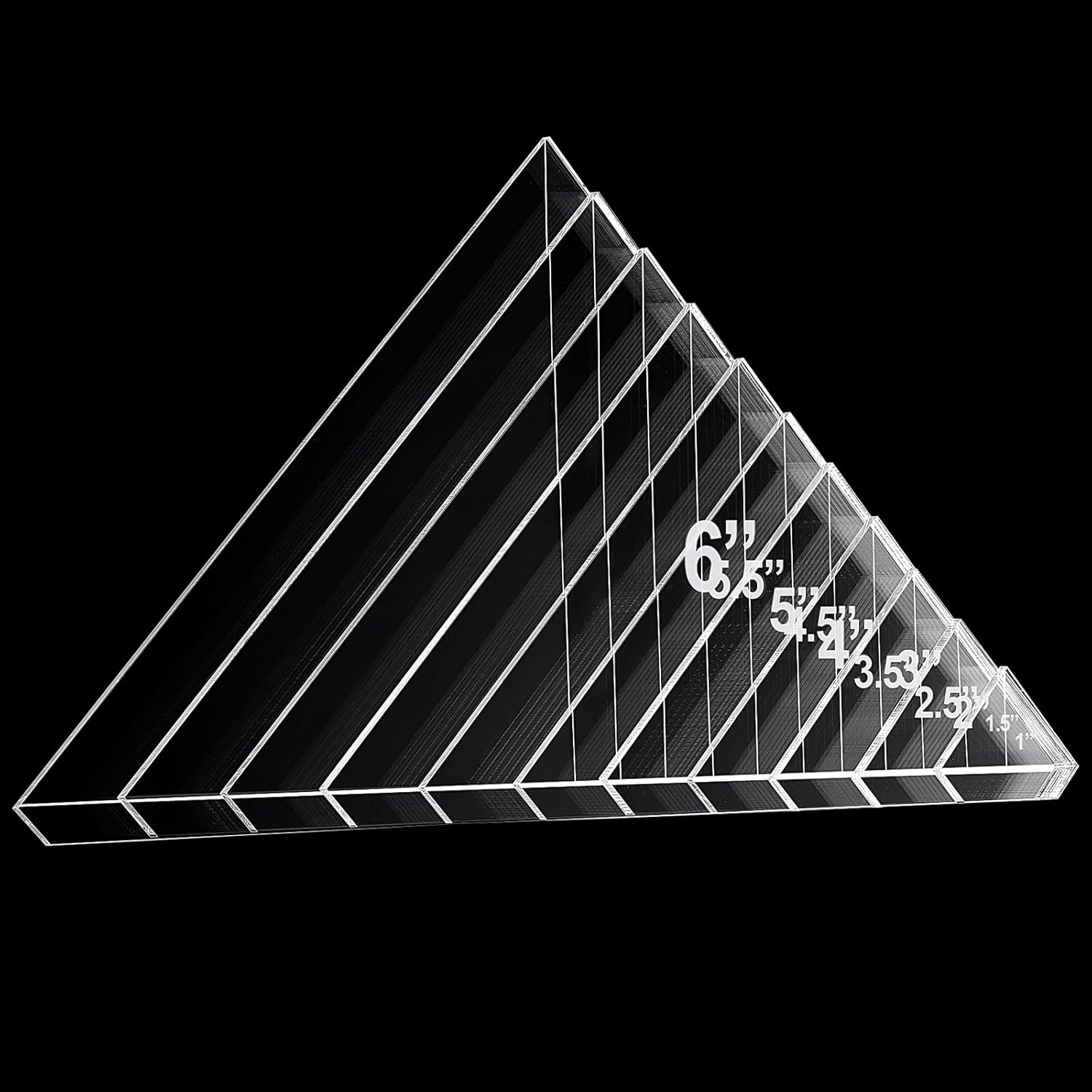 Amazon.com: Nezyo 11 Pcs Clearly Triangle Quilting Templates 11 Sizes ...