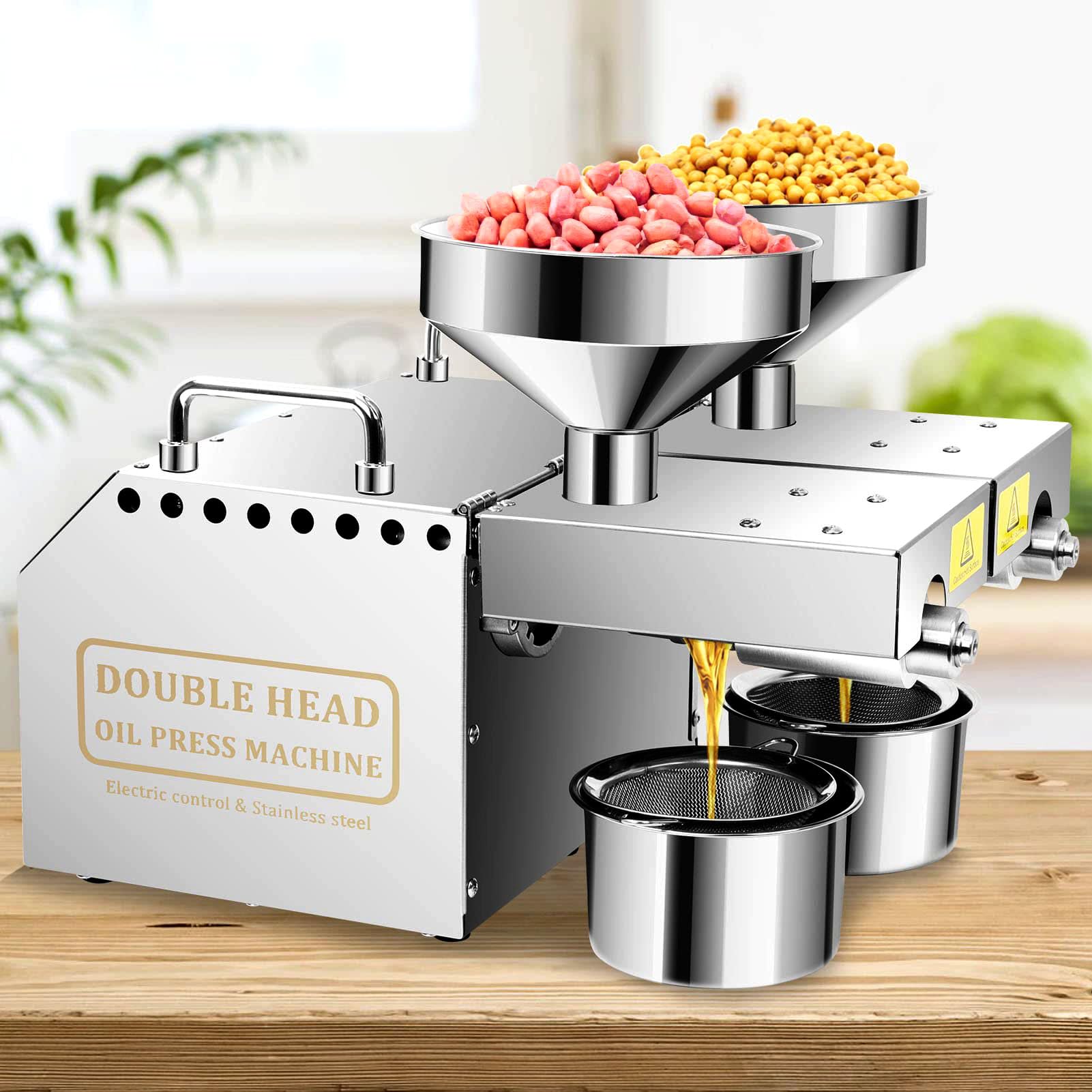 SISAYWEY 1500W Oil Press Machine with Double Oil Outlets, Automatic ...